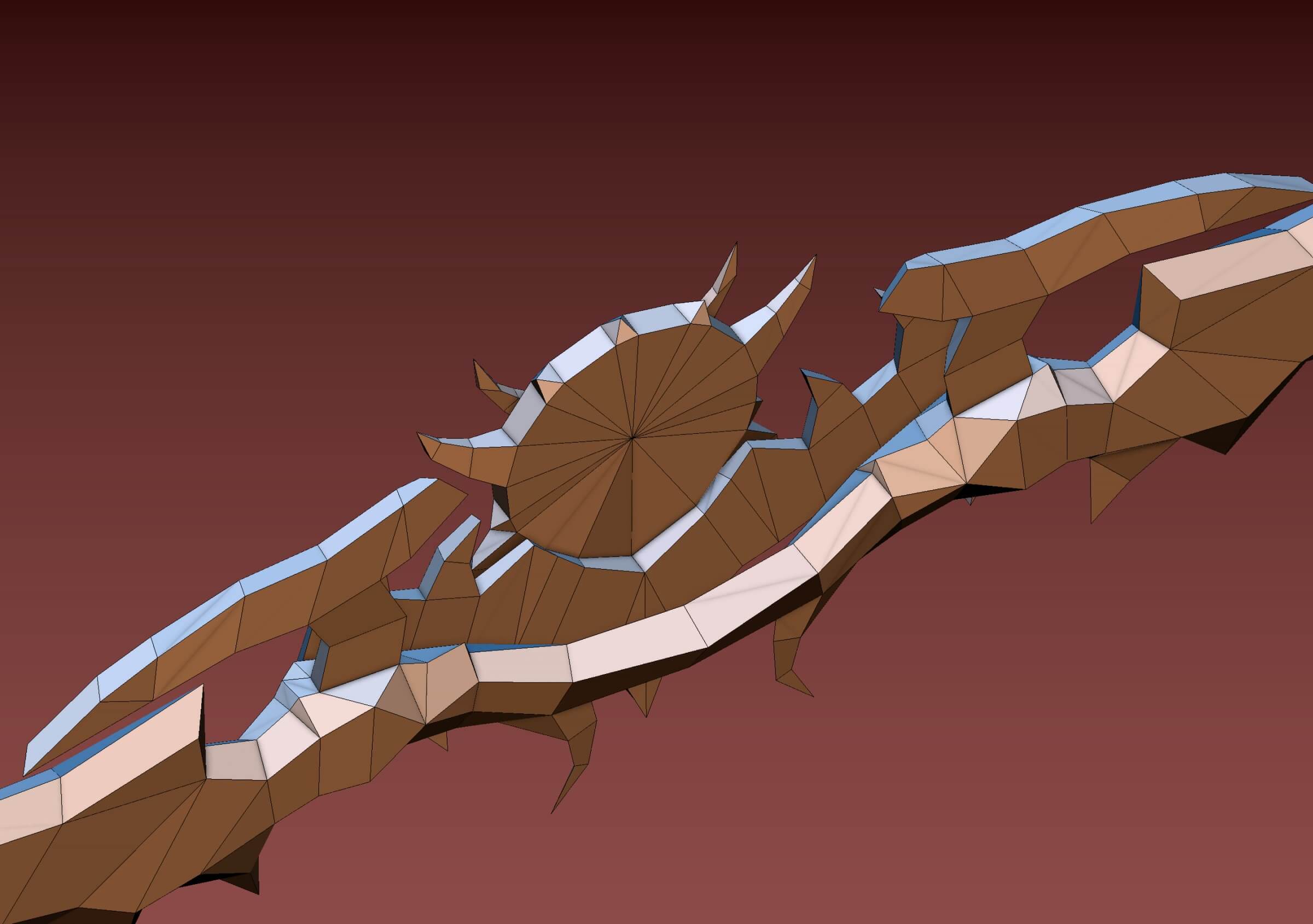 Double Bladed Sword Bow - 3D Model by alexkovalev