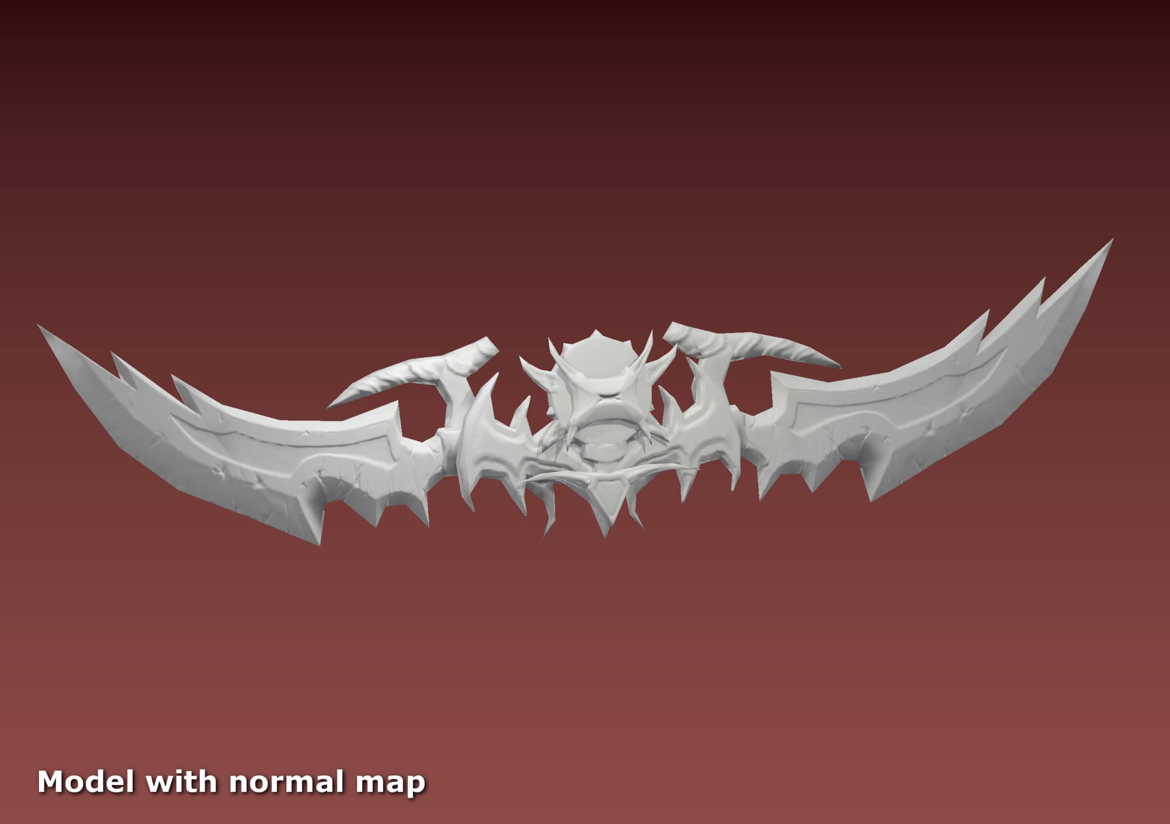 Double Bladed Sword Bow - 3D Model by alexkovalev