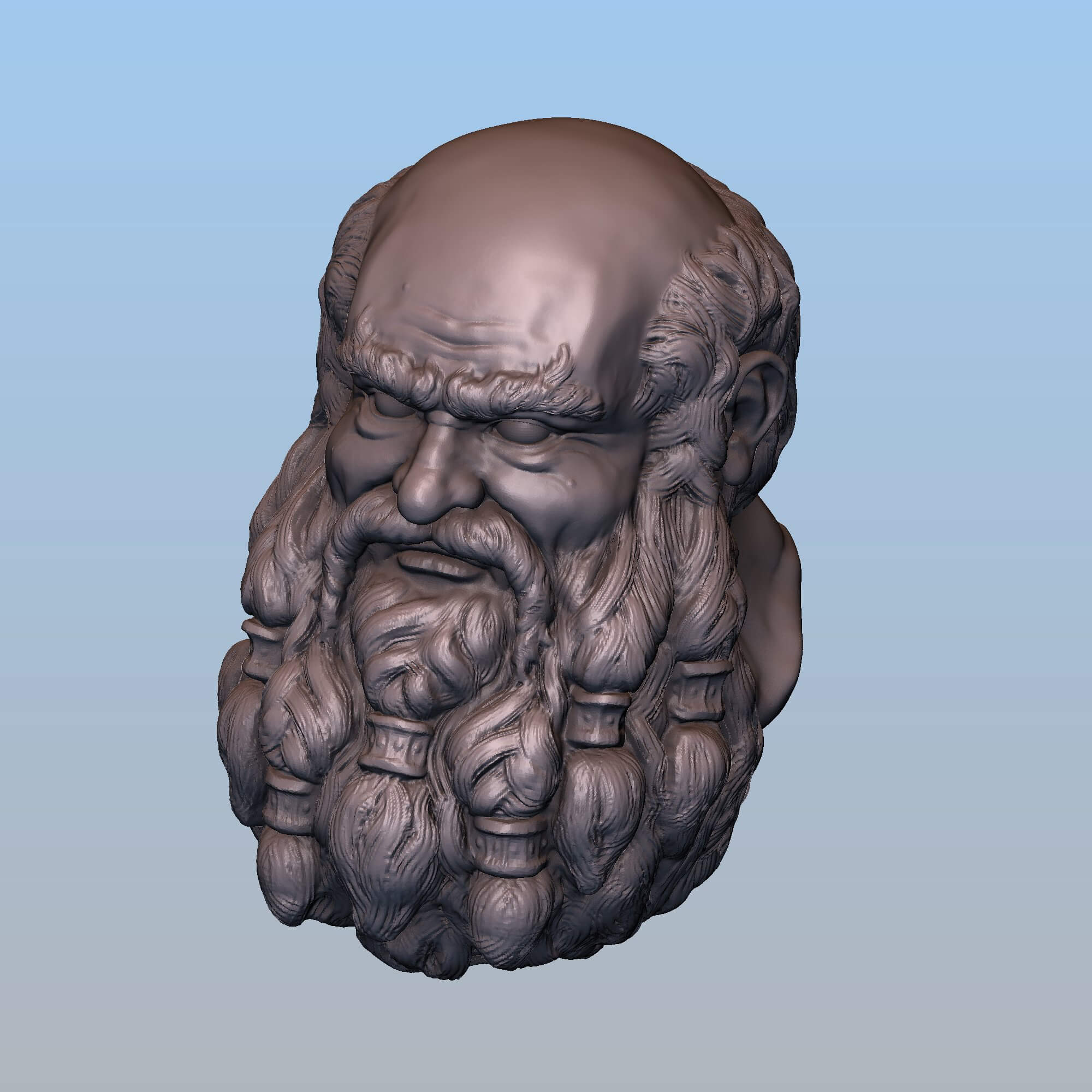 Dwarf Head - 3D Print Model by alexkovalev