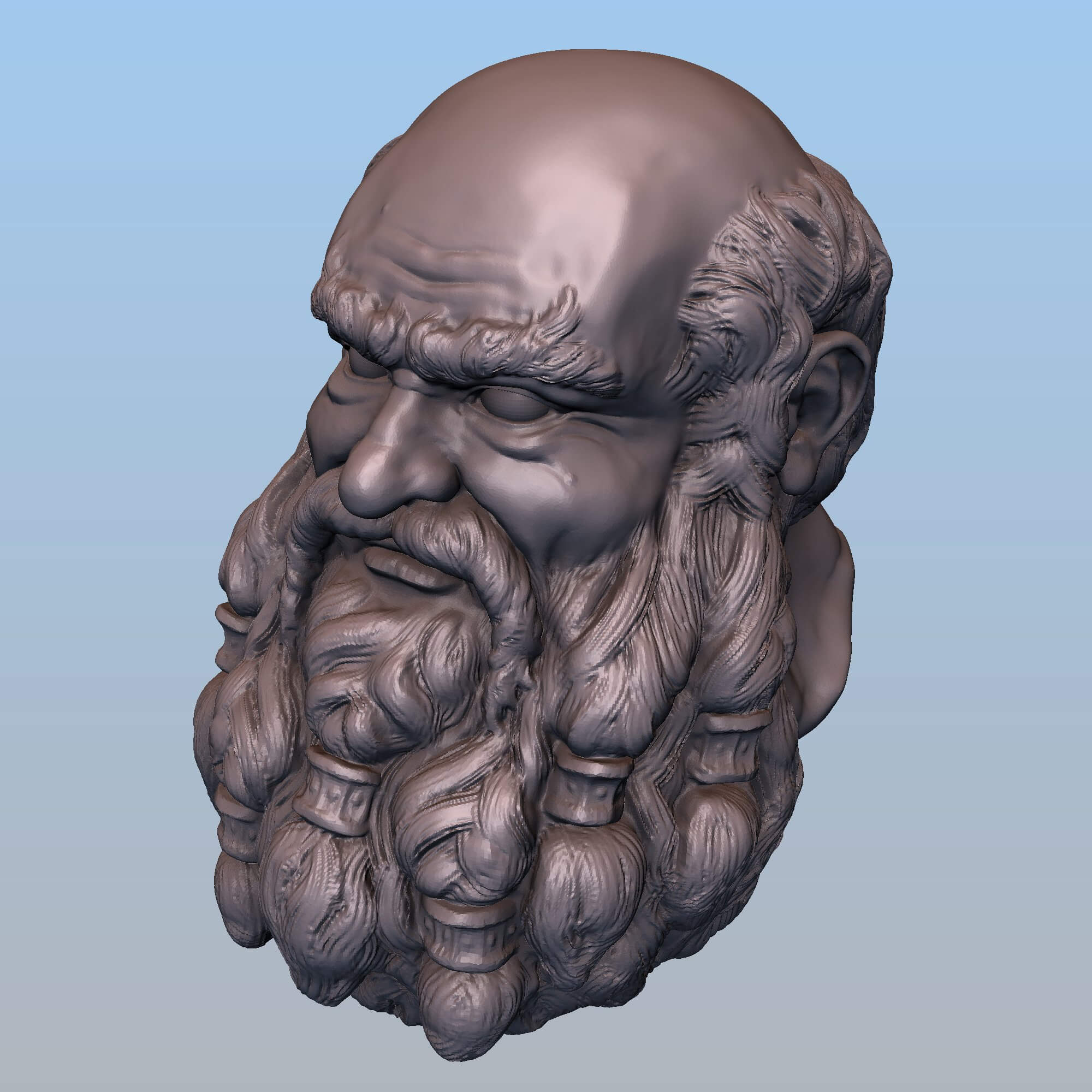 Dwarf Head - 3D Print Model by alexkovalev