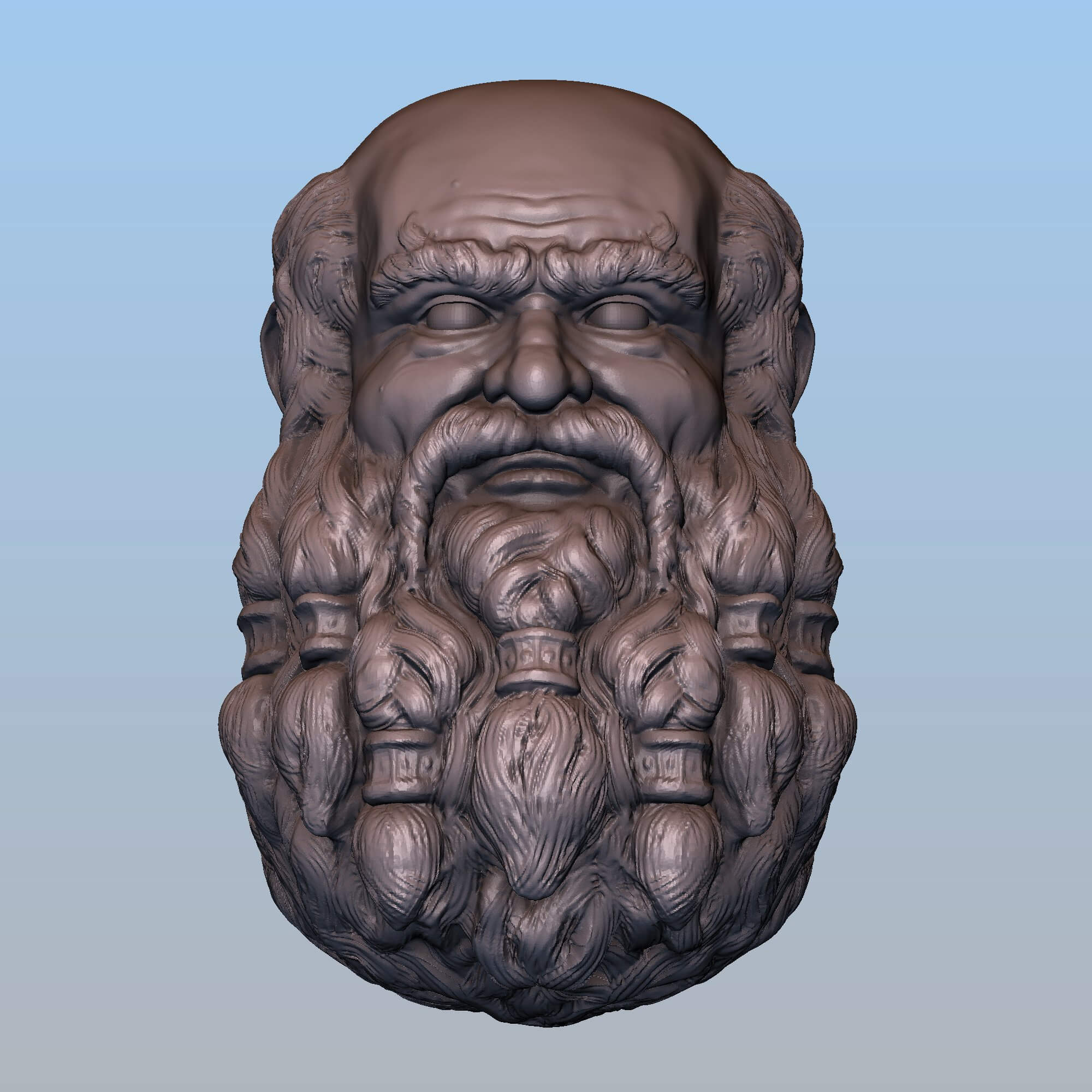 Dwarf Head - 3D Print Model by alexkovalev