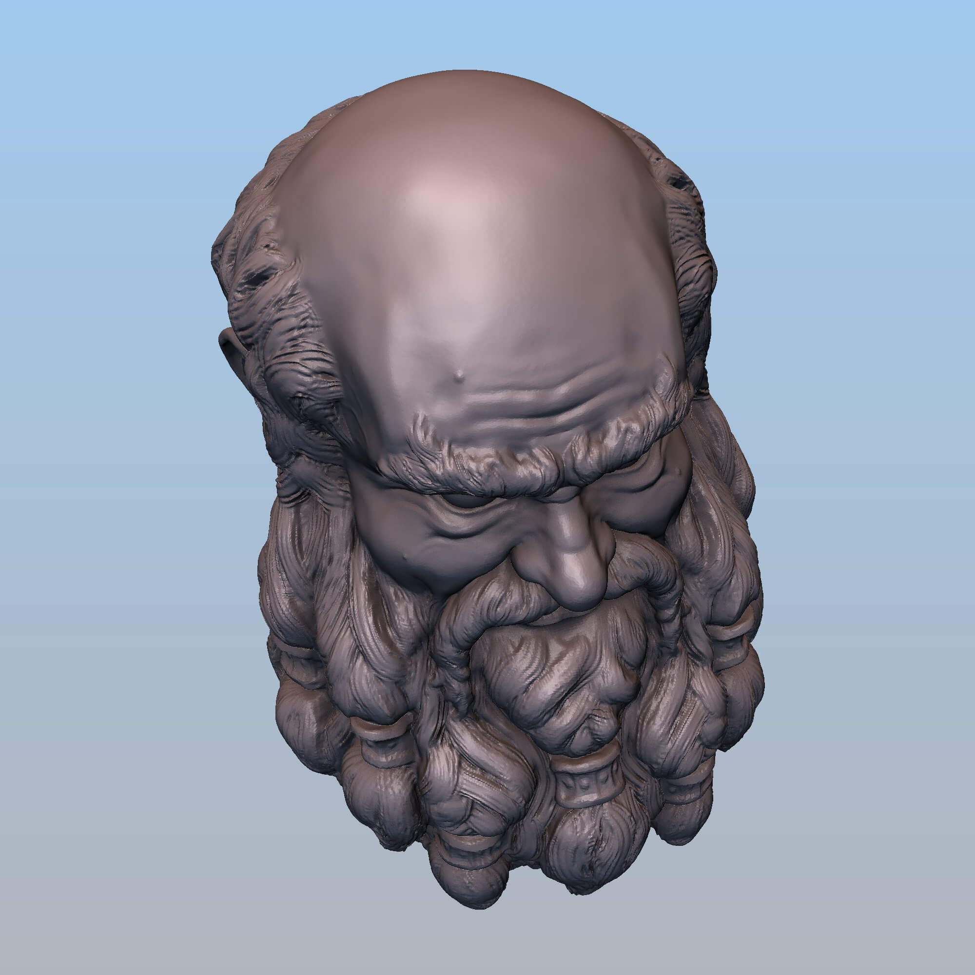 Dwarf Head - 3D Print Model by alexkovalev