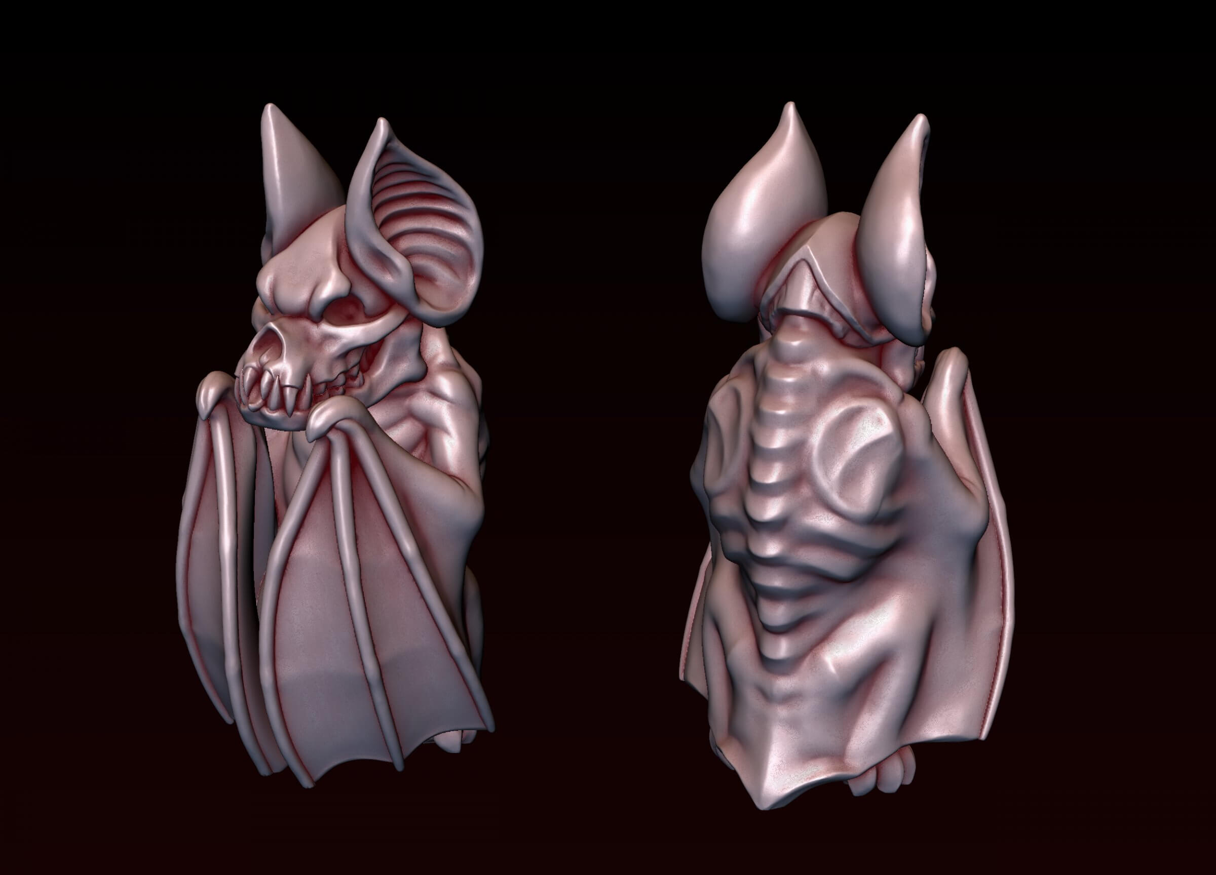 Gothic Bat Statue Gargoyle - 3D Print Model by alexkovalev