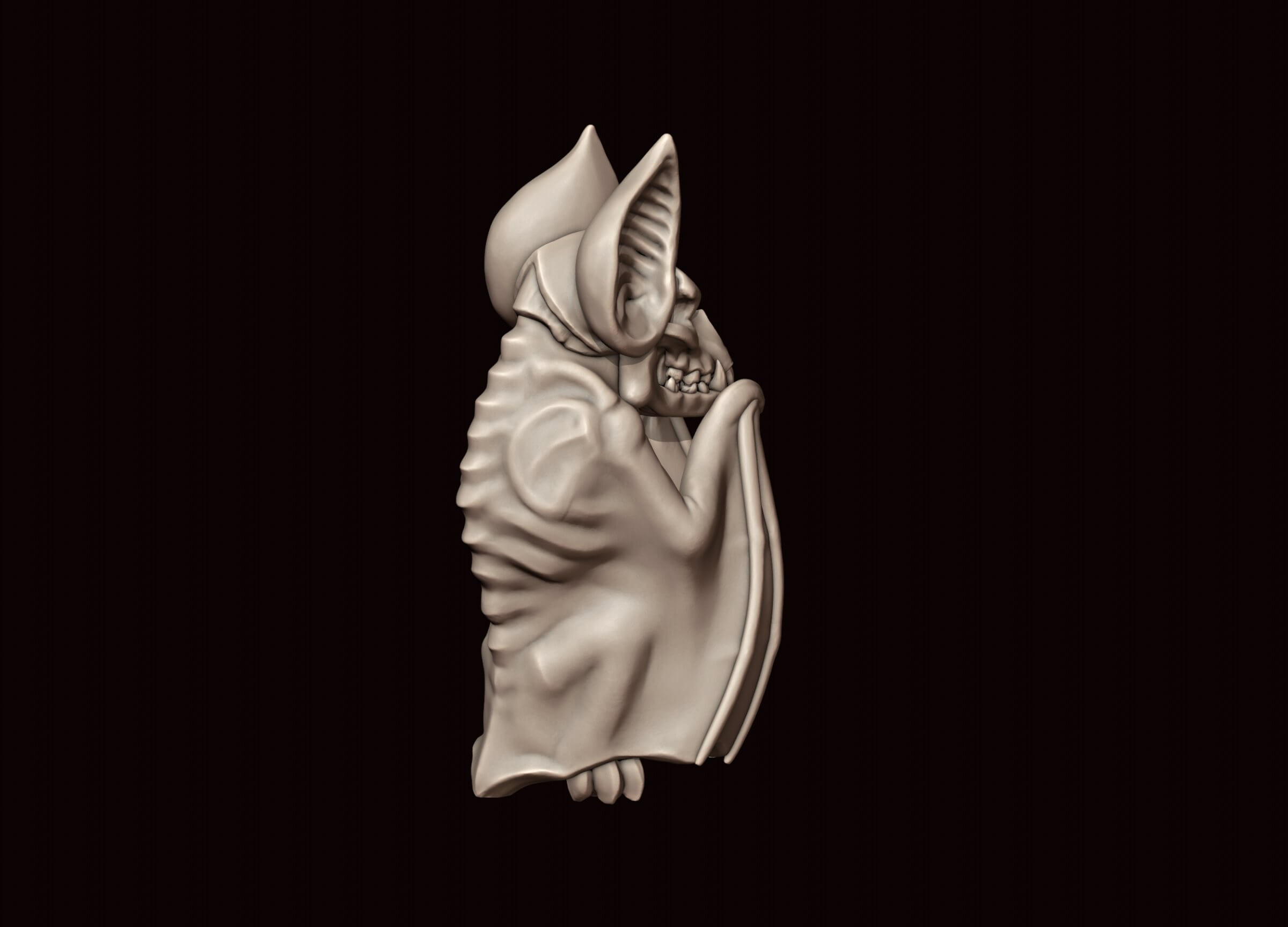 Gothic Bat Statue Gargoyle - 3D Model by alexkovalev