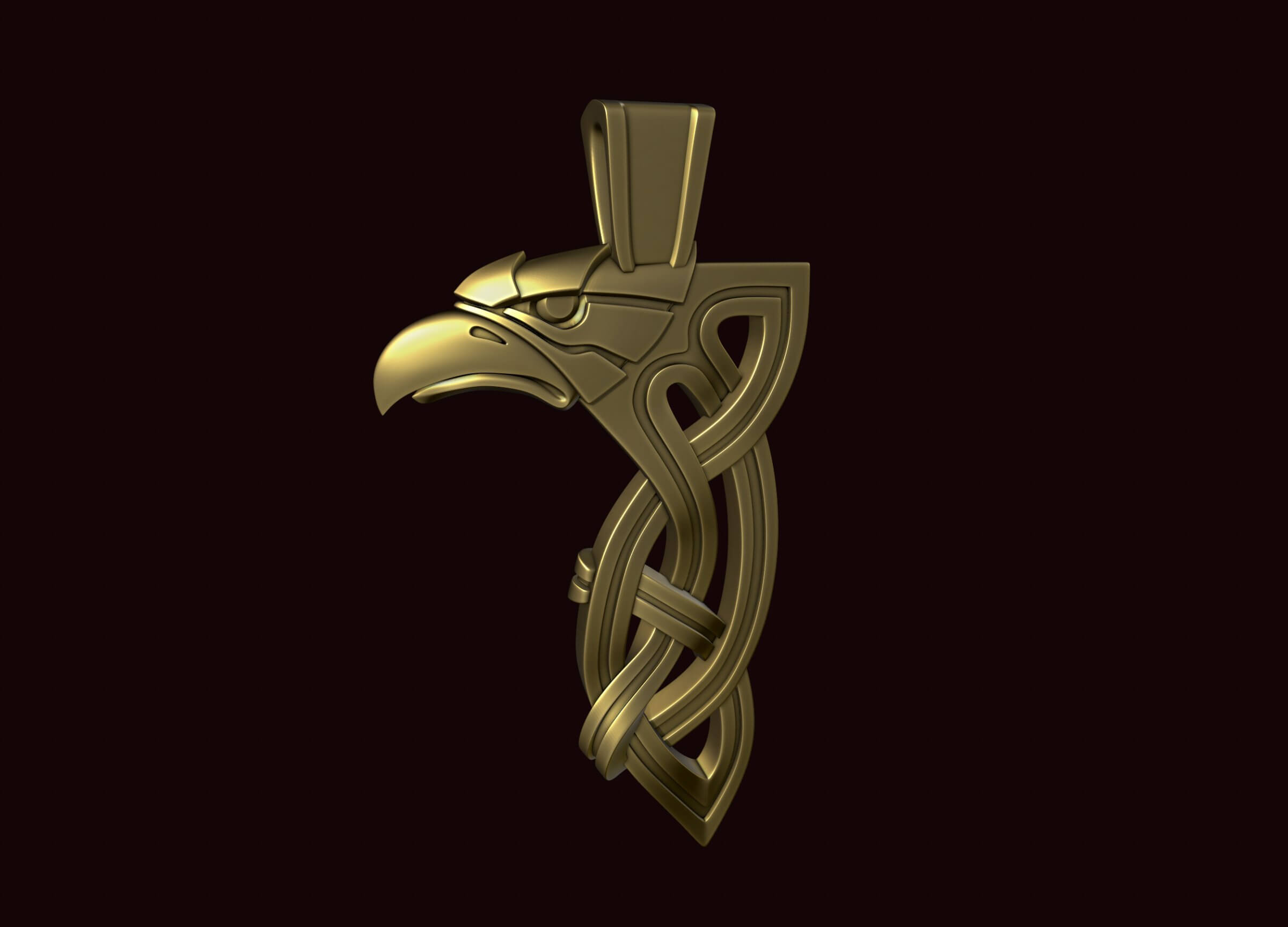 Hawk Pendant - 3D Print Model by alexkovalev
