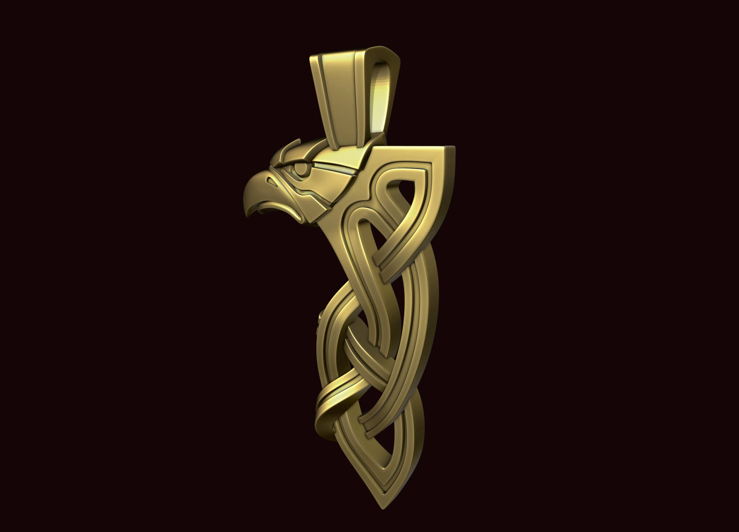 Hawk Pendant - 3D Print Model by alexkovalev