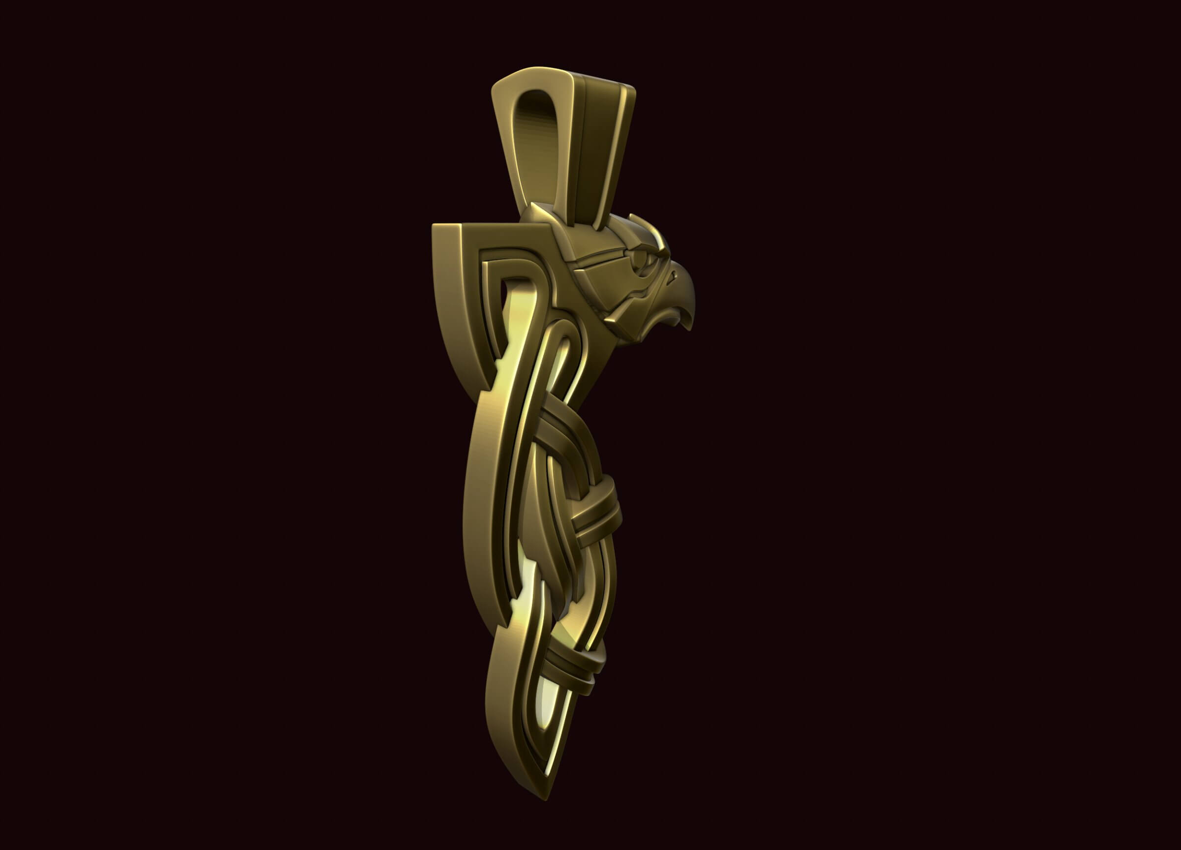 Hawk Pendant - 3D Print Model by alexkovalev