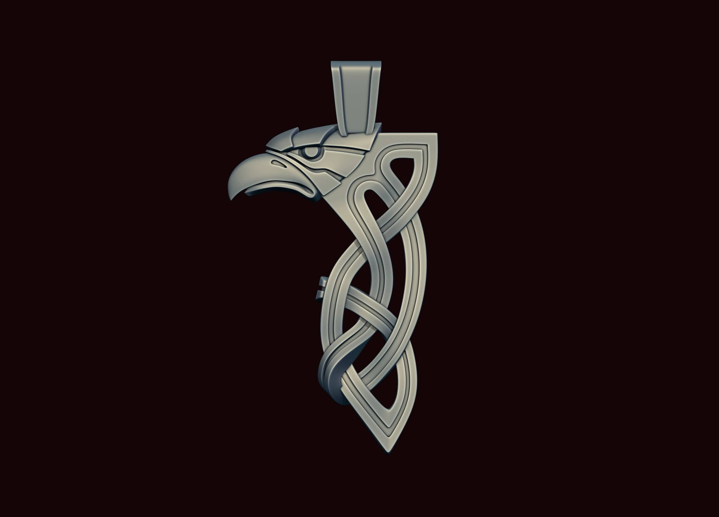 Hawk Pendant - 3D Print Model by alexkovalev