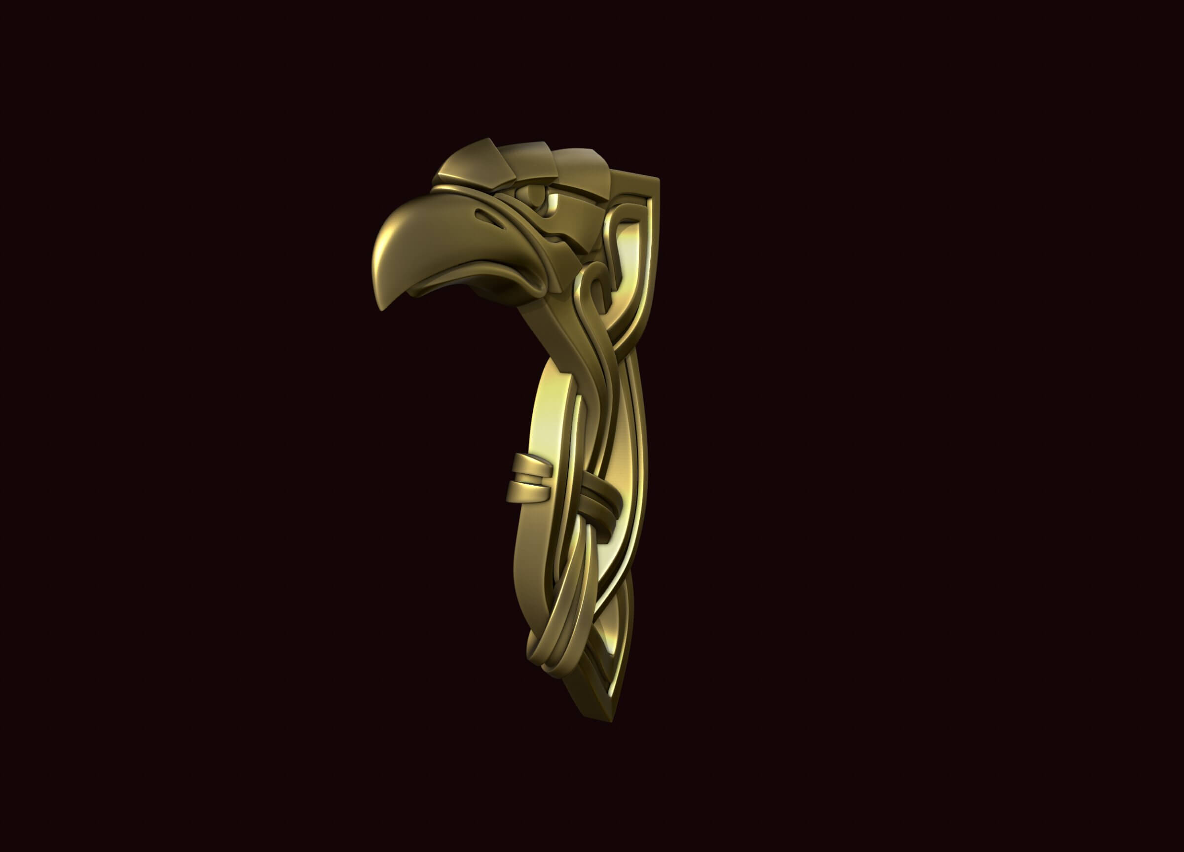 Hawk Pendant - 3D Print Model by alexkovalev