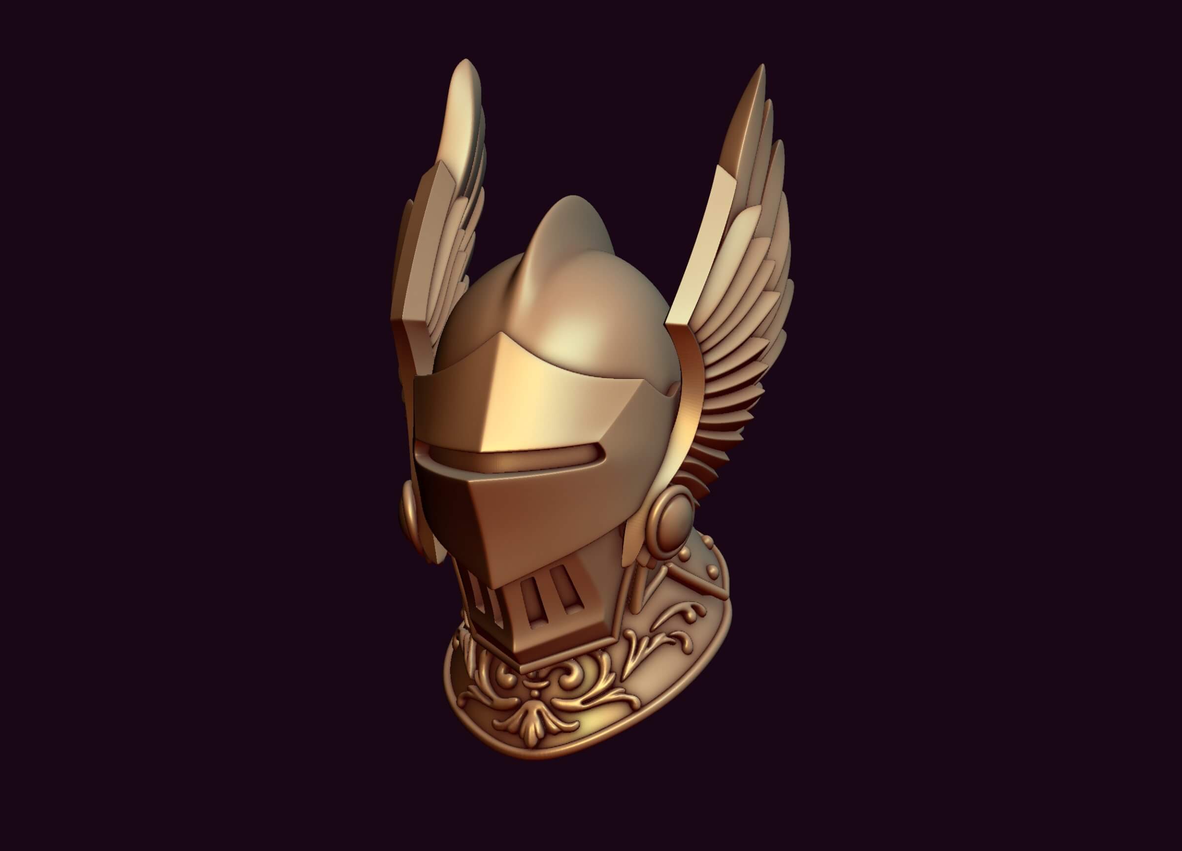 Knight Winged Helmet Bead - 3D Model by alexkovalev