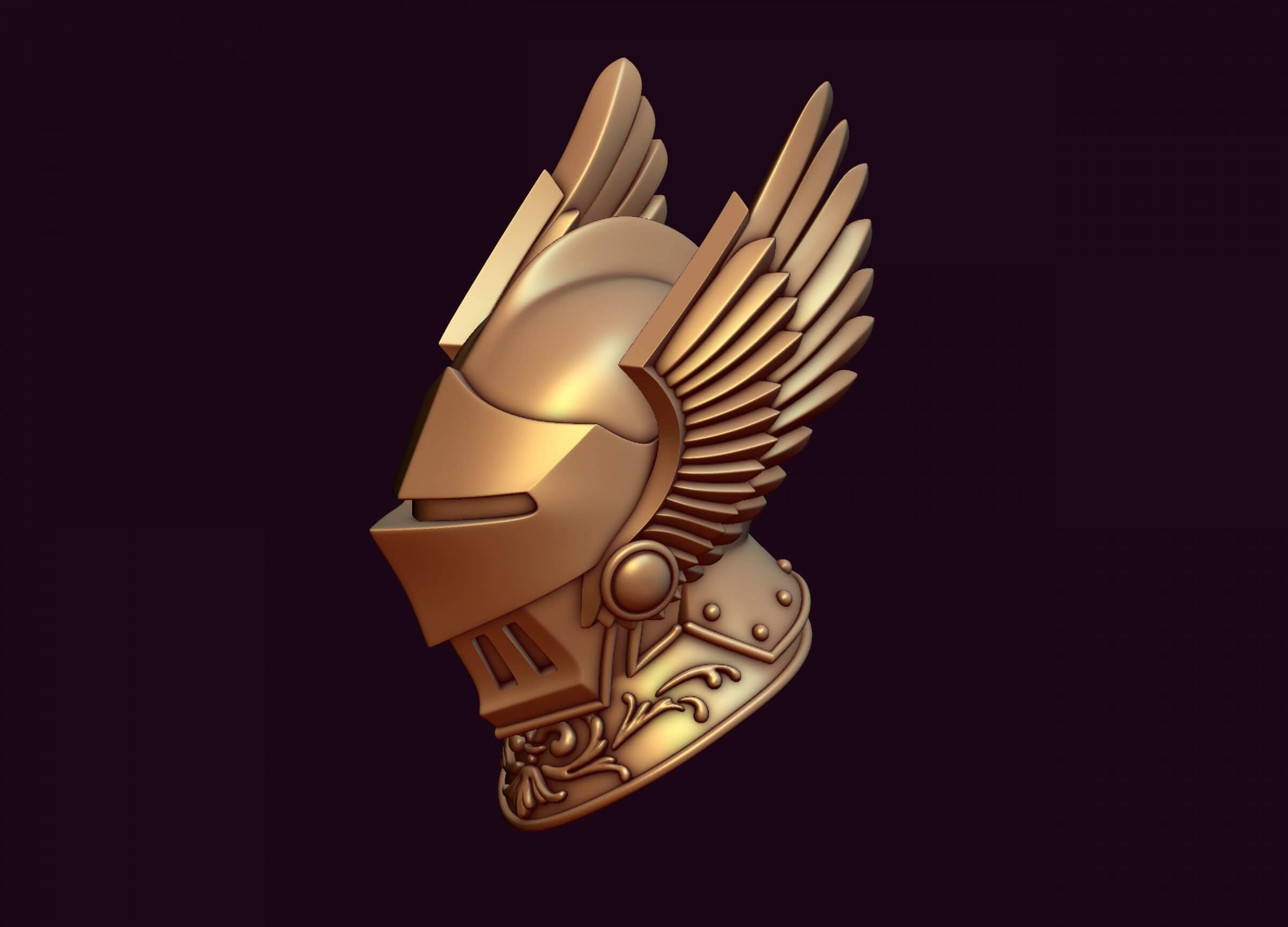 Knight Winged Helmet Bead - 3D Model by alexkovalev