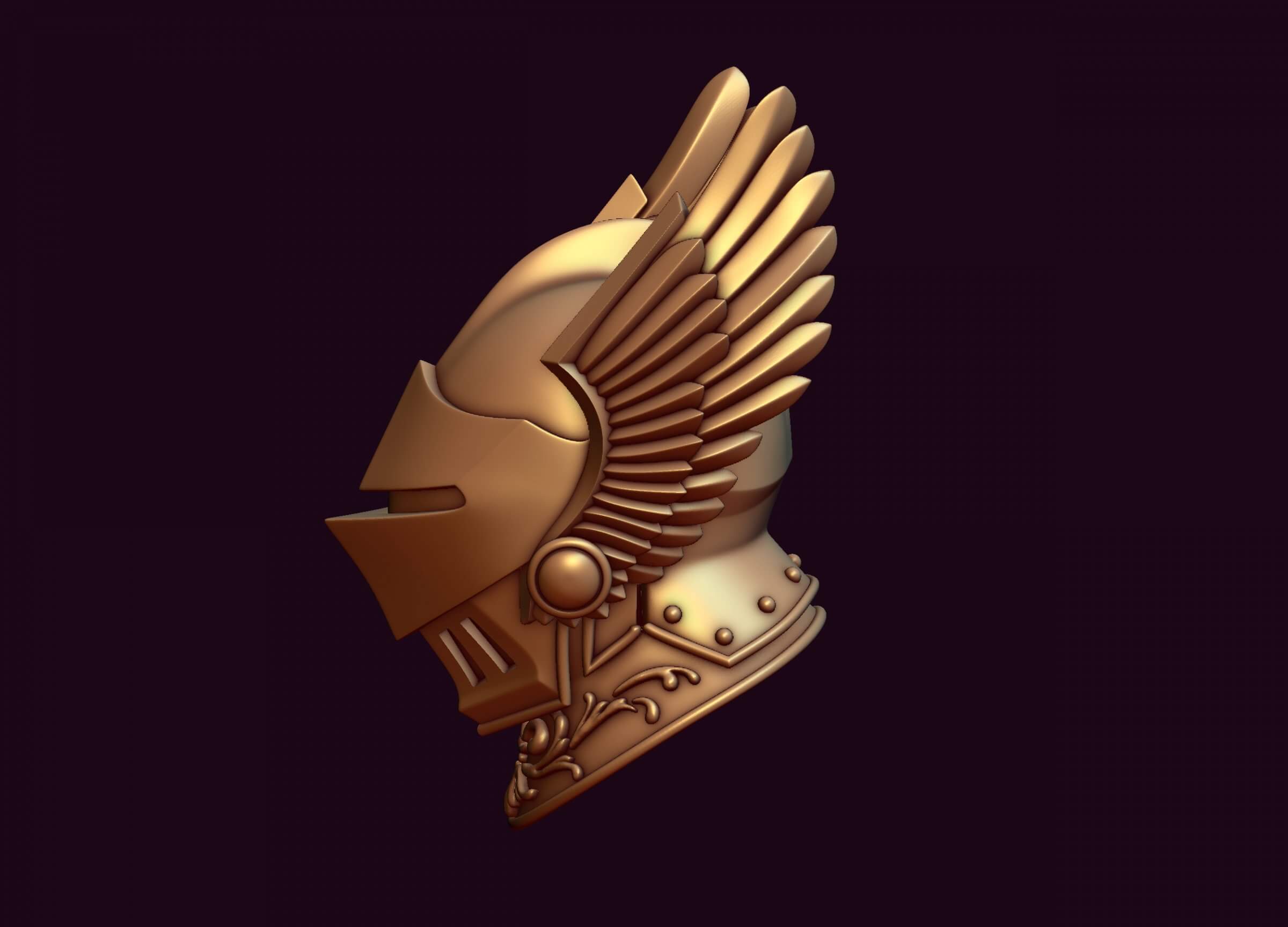 Knight Winged Helmet Bead - 3D Model by alexkovalev