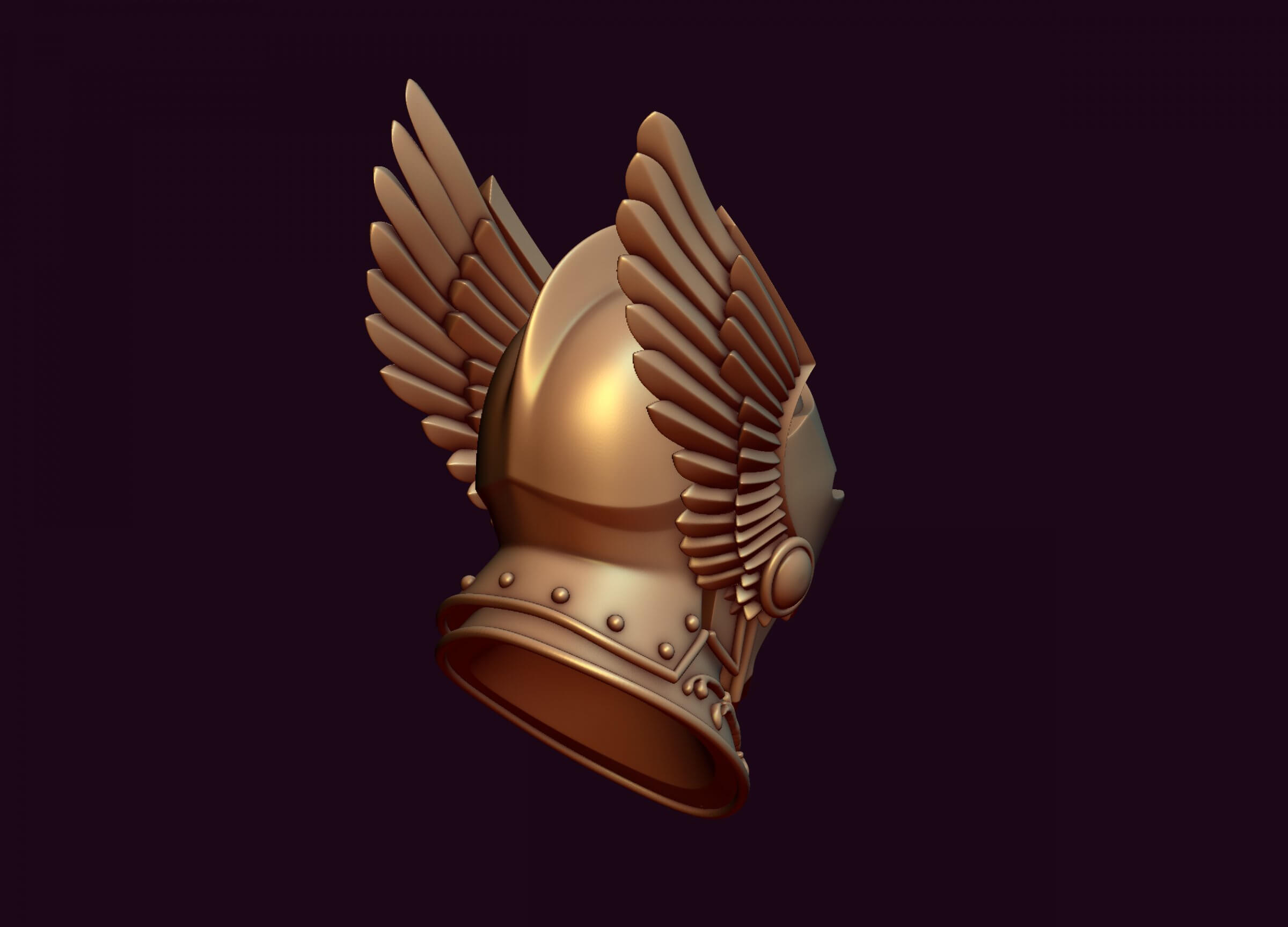 Knight Winged Helmet Bead - 3D Model by alexkovalev