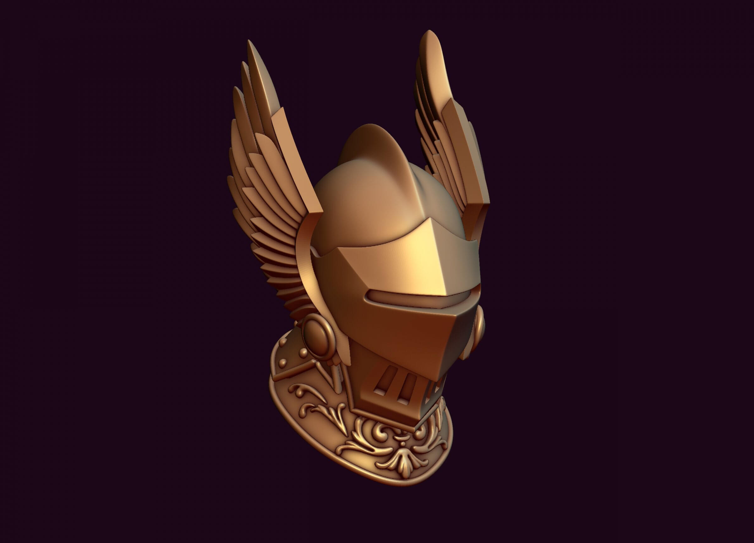 Knight Winged Helmet Bead - 3D Model by alexkovalev