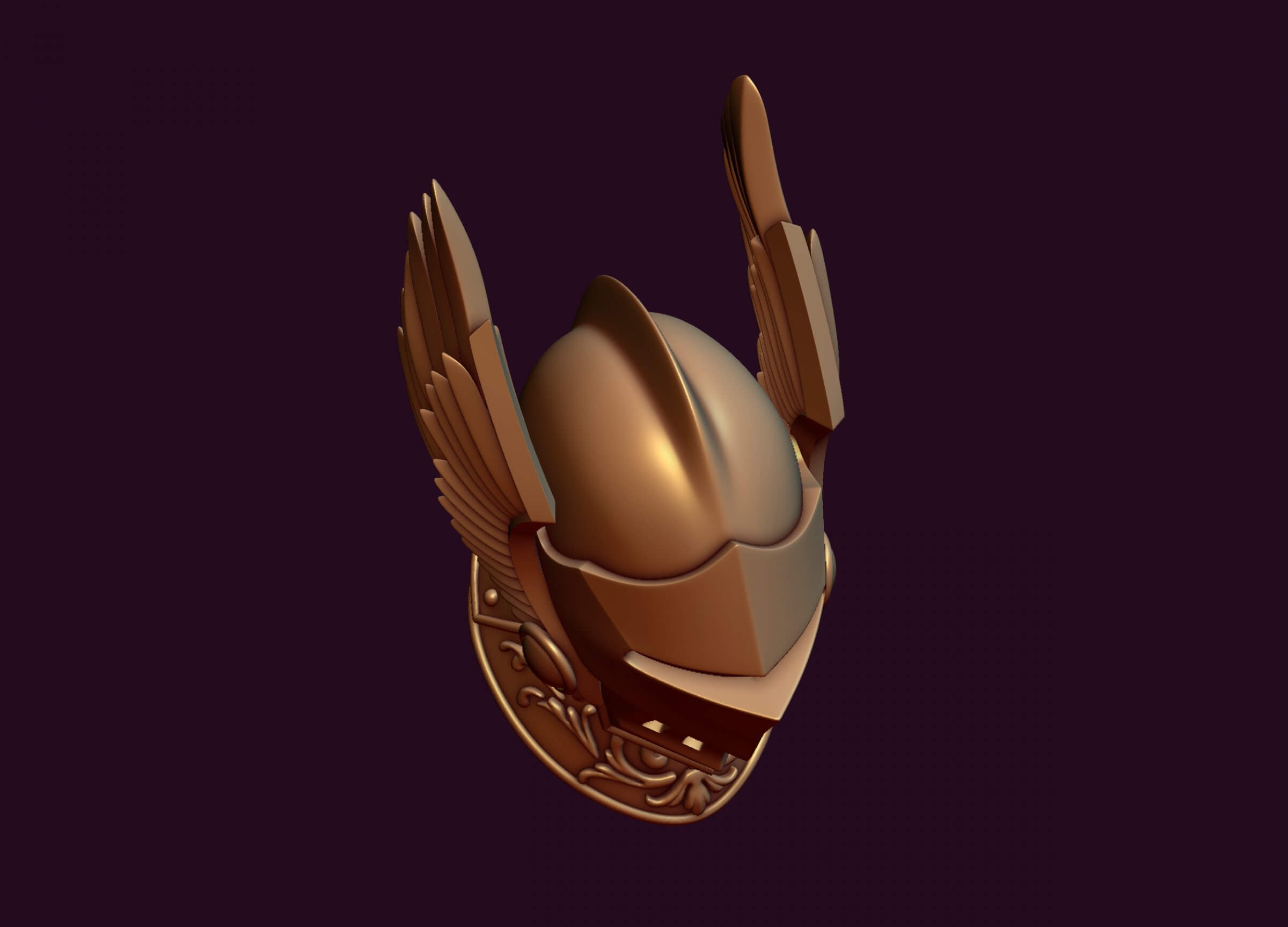 Knight Winged Helmet Bead - 3D Model by alexkovalev