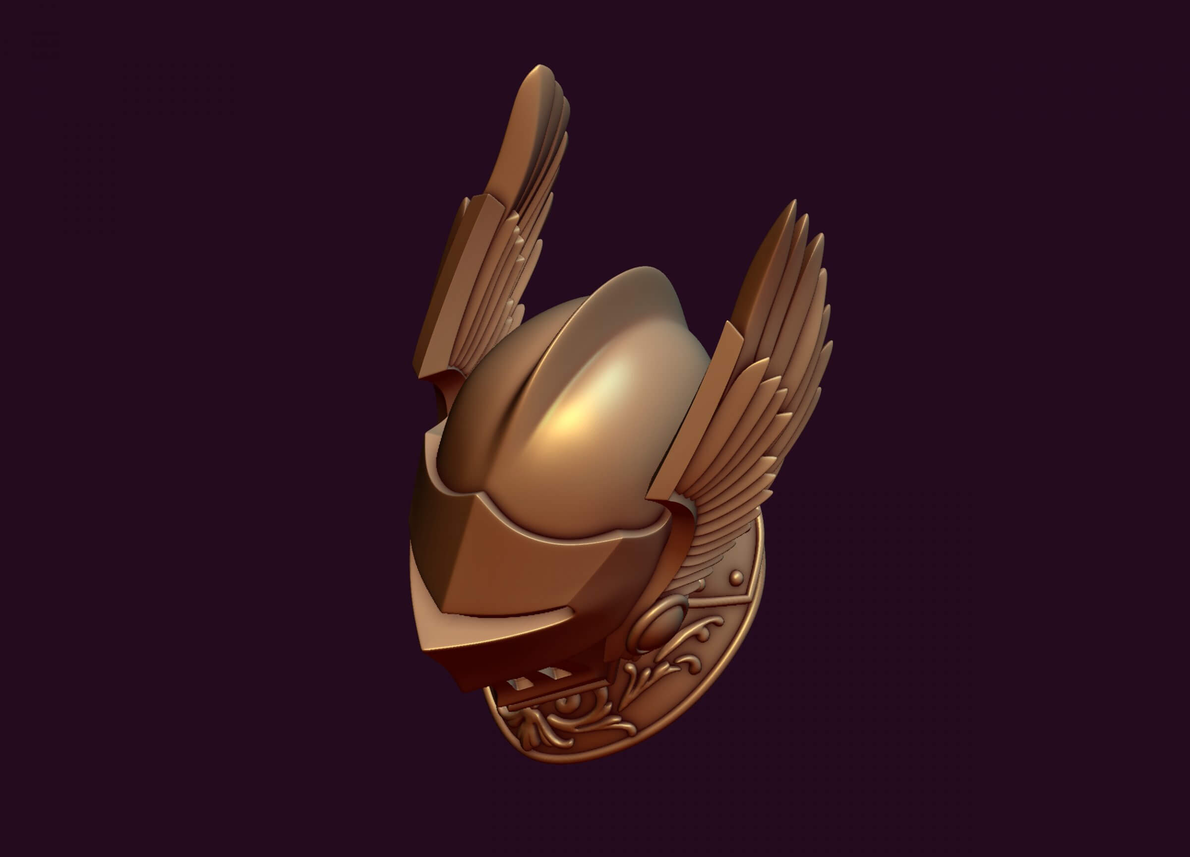 Knight Winged Helmet Bead - 3D Model by alexkovalev