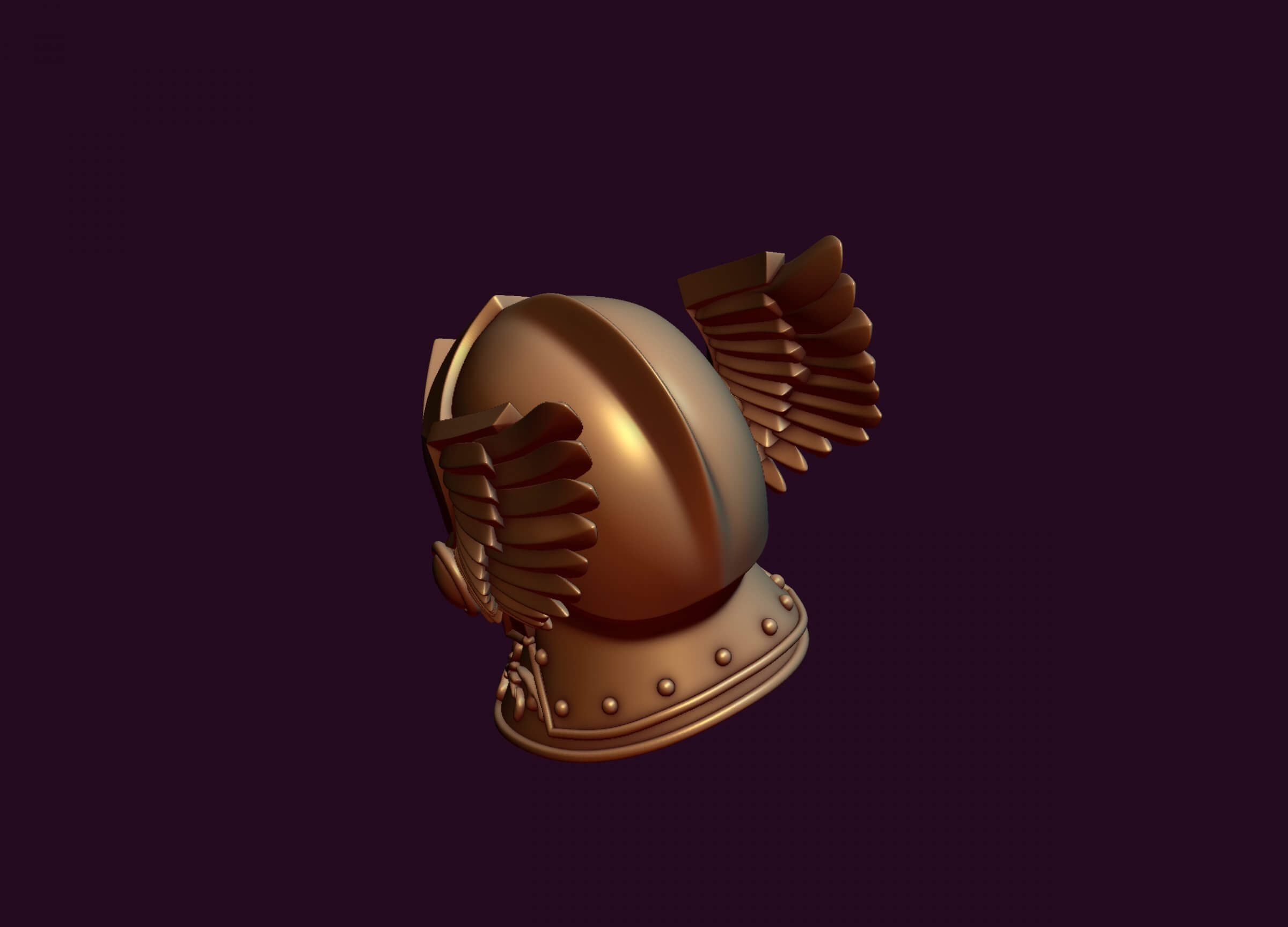 Knight Winged Helmet Bead - 3D Model by alexkovalev