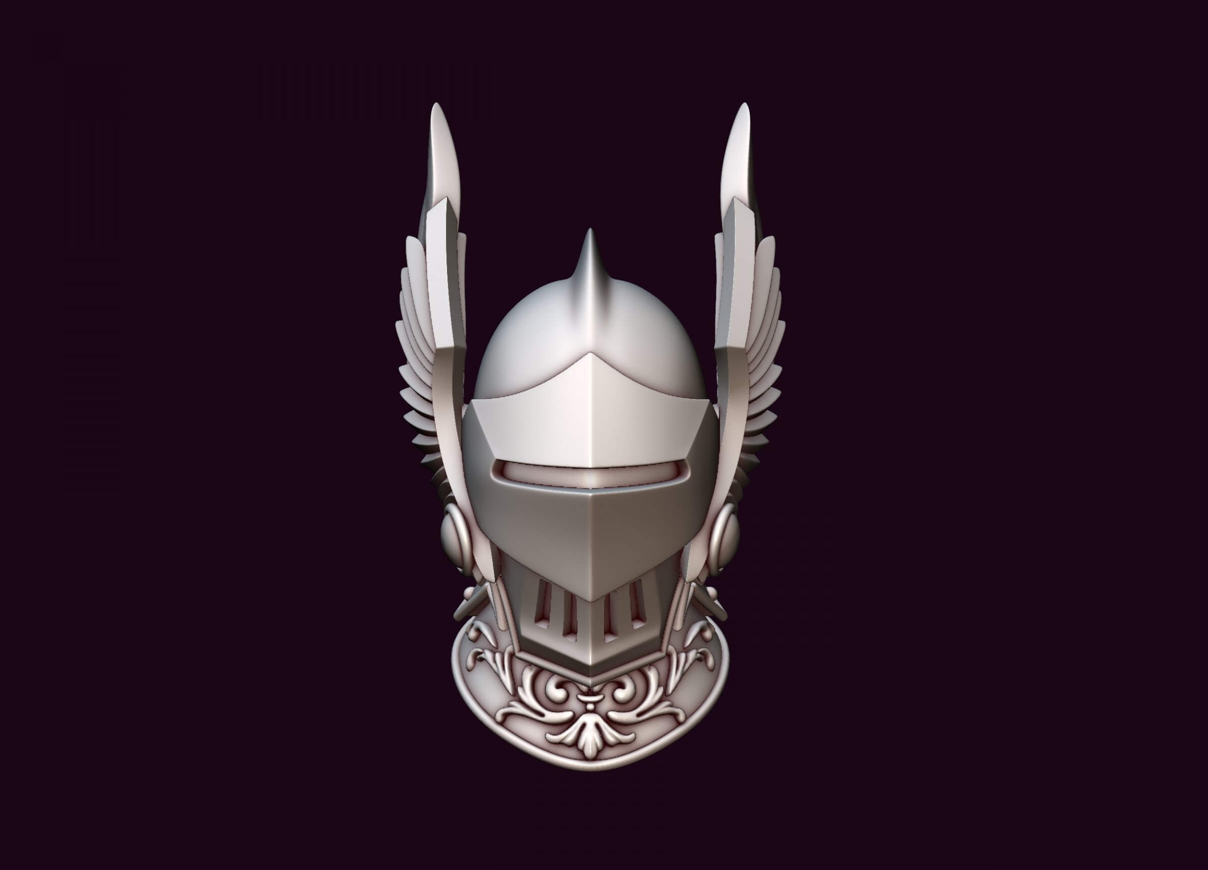 Knight Winged Helmet Bead - 3D Model by alexkovalev