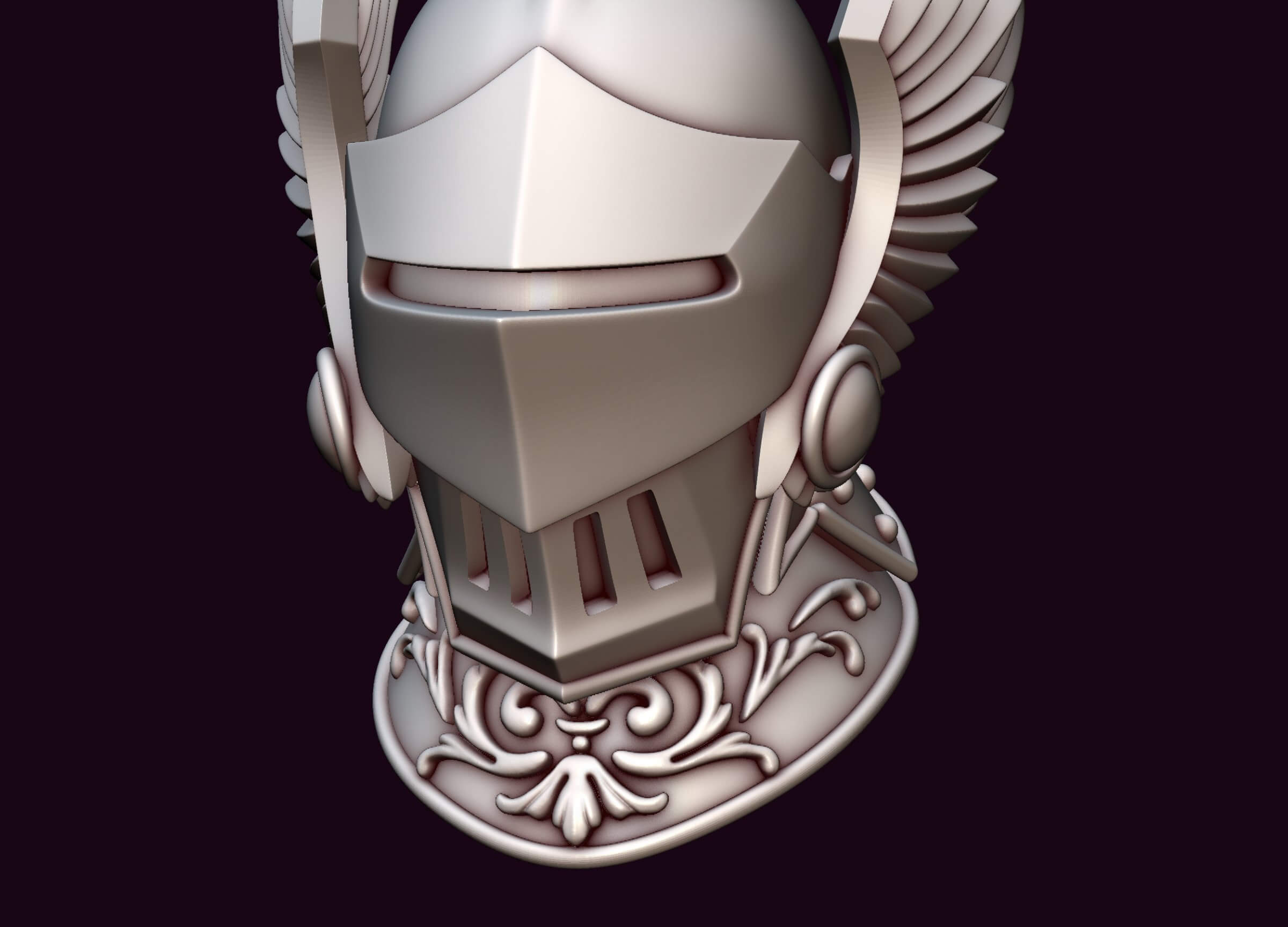 Knight Winged Helmet Bead - 3D Model by alexkovalev