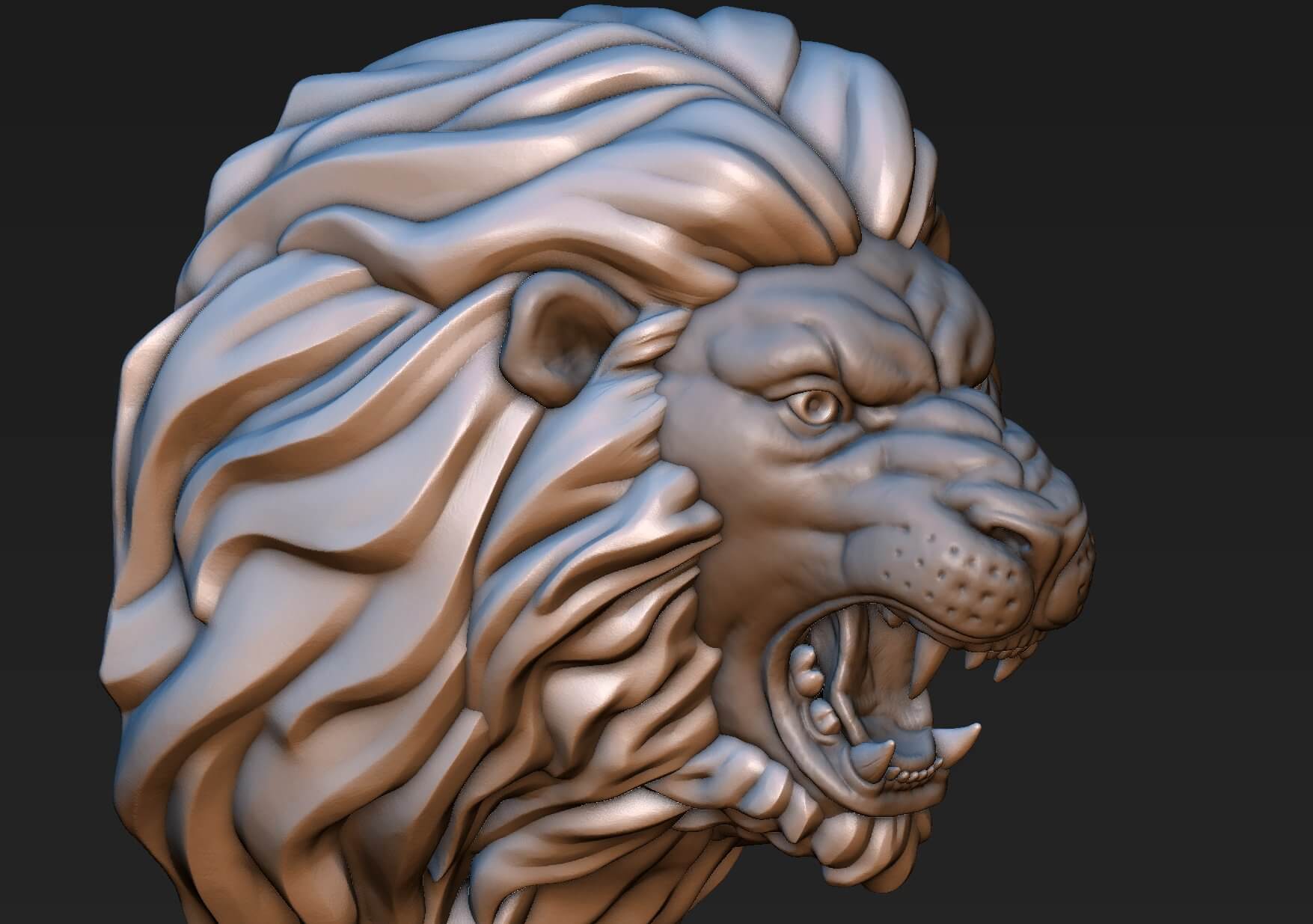 Lion Head - 3D Model by alexkovalev