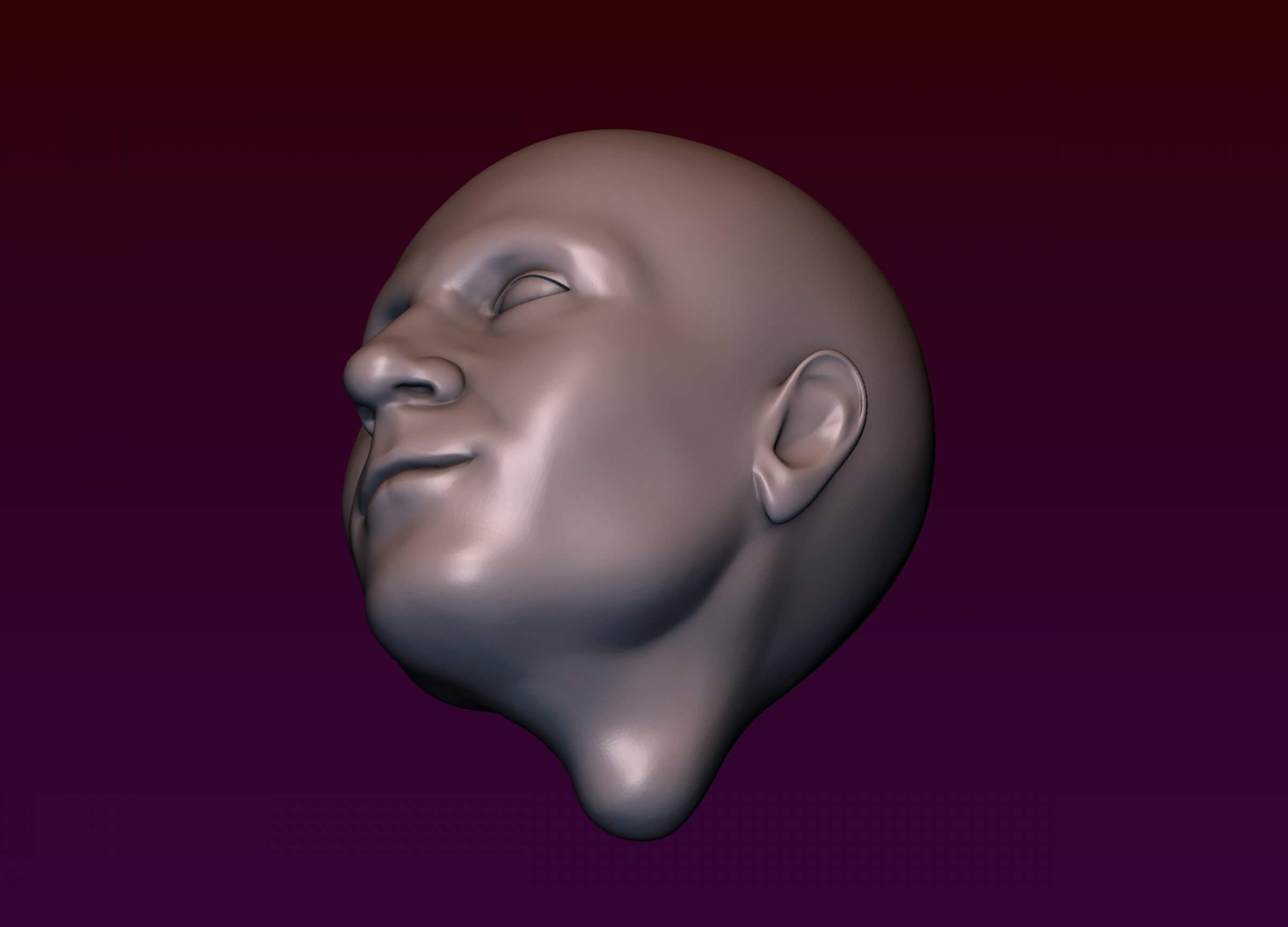 Male Head 3 Balded - 3D Model by alexkovalev
