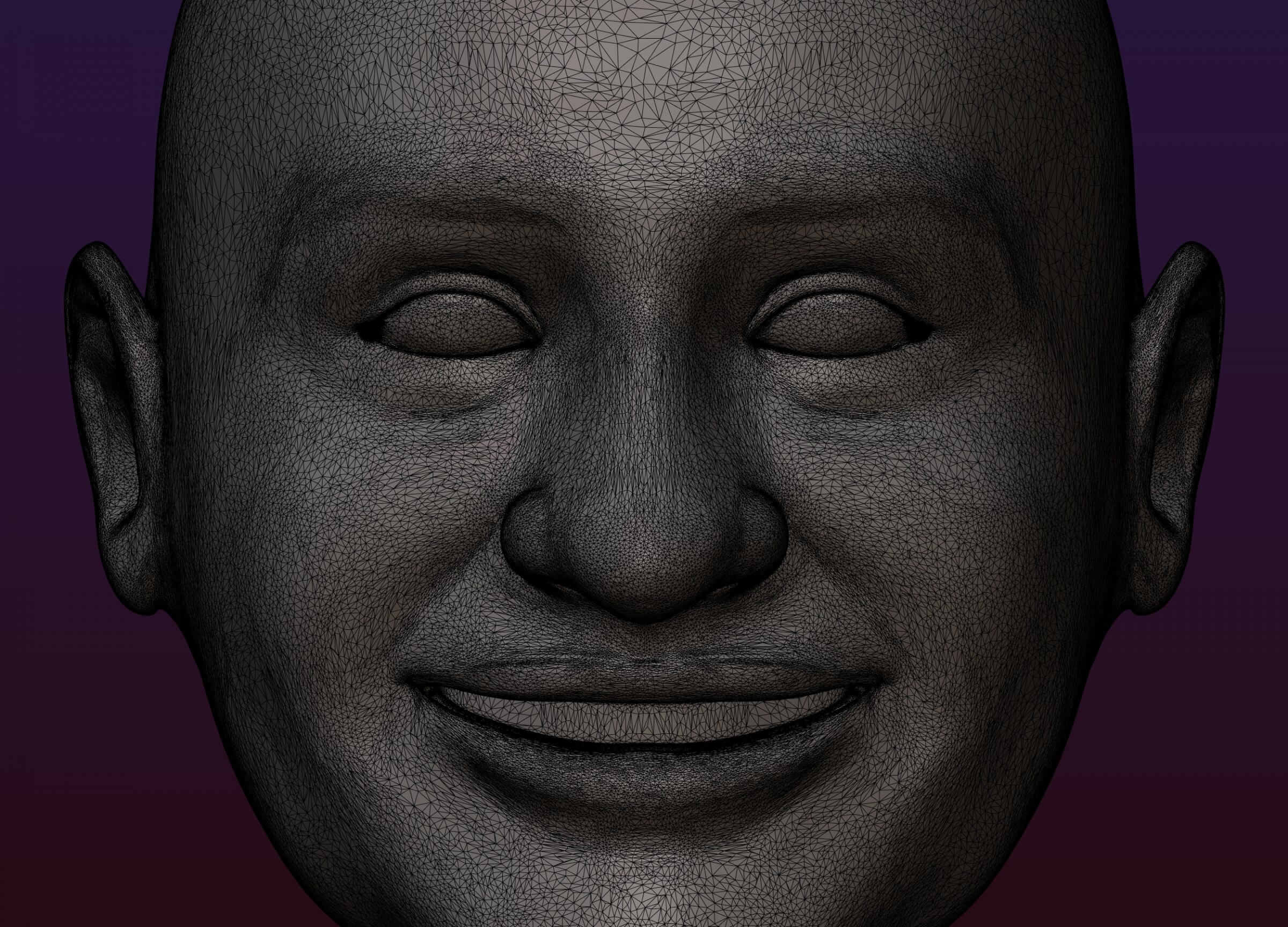 Male Head 6 Balded - 3D Model by alexkovalev