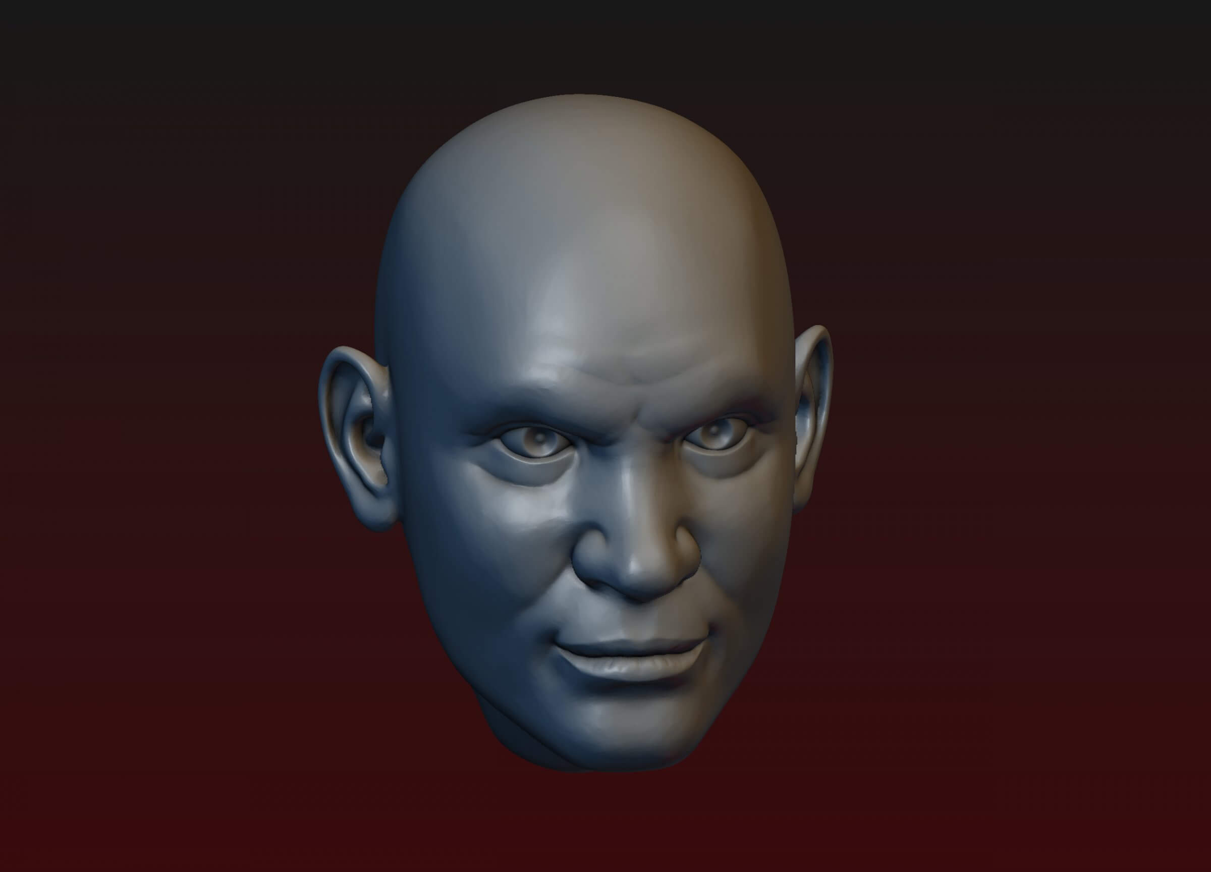 Male Head 9 Balded - 3D Model by alexkovalev