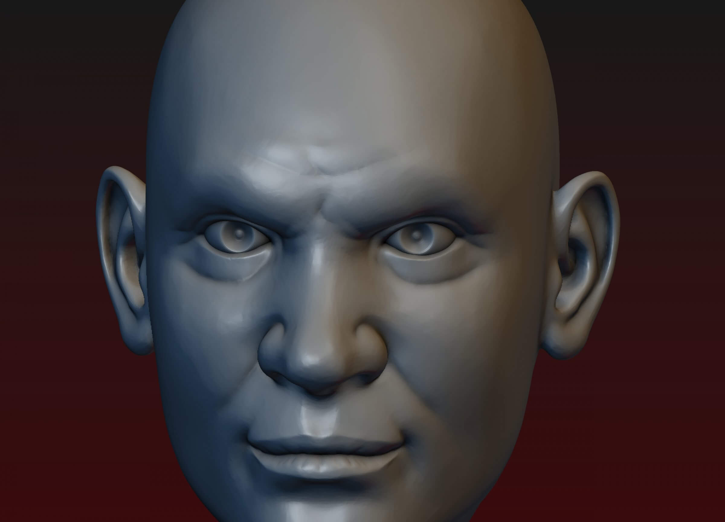 Male Head 9 Balded - 3D Model by alexkovalev