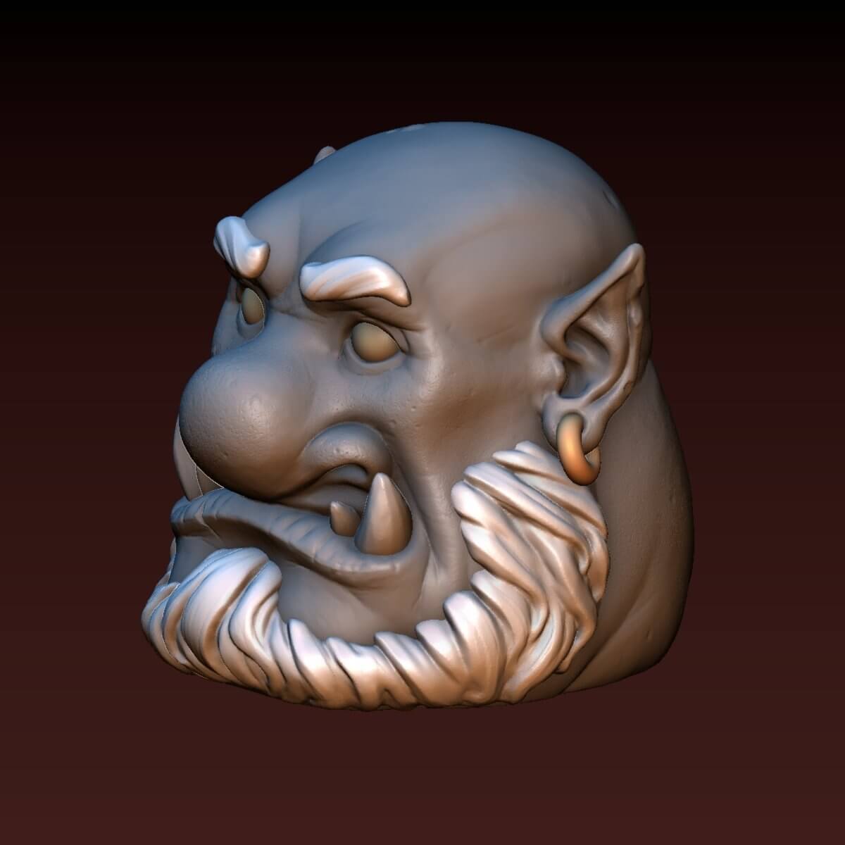 Ogre Head - 3D Print Model by alexkovalev