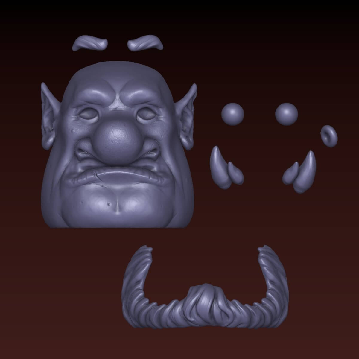 Ogre Head - 3D Print Model by alexkovalev