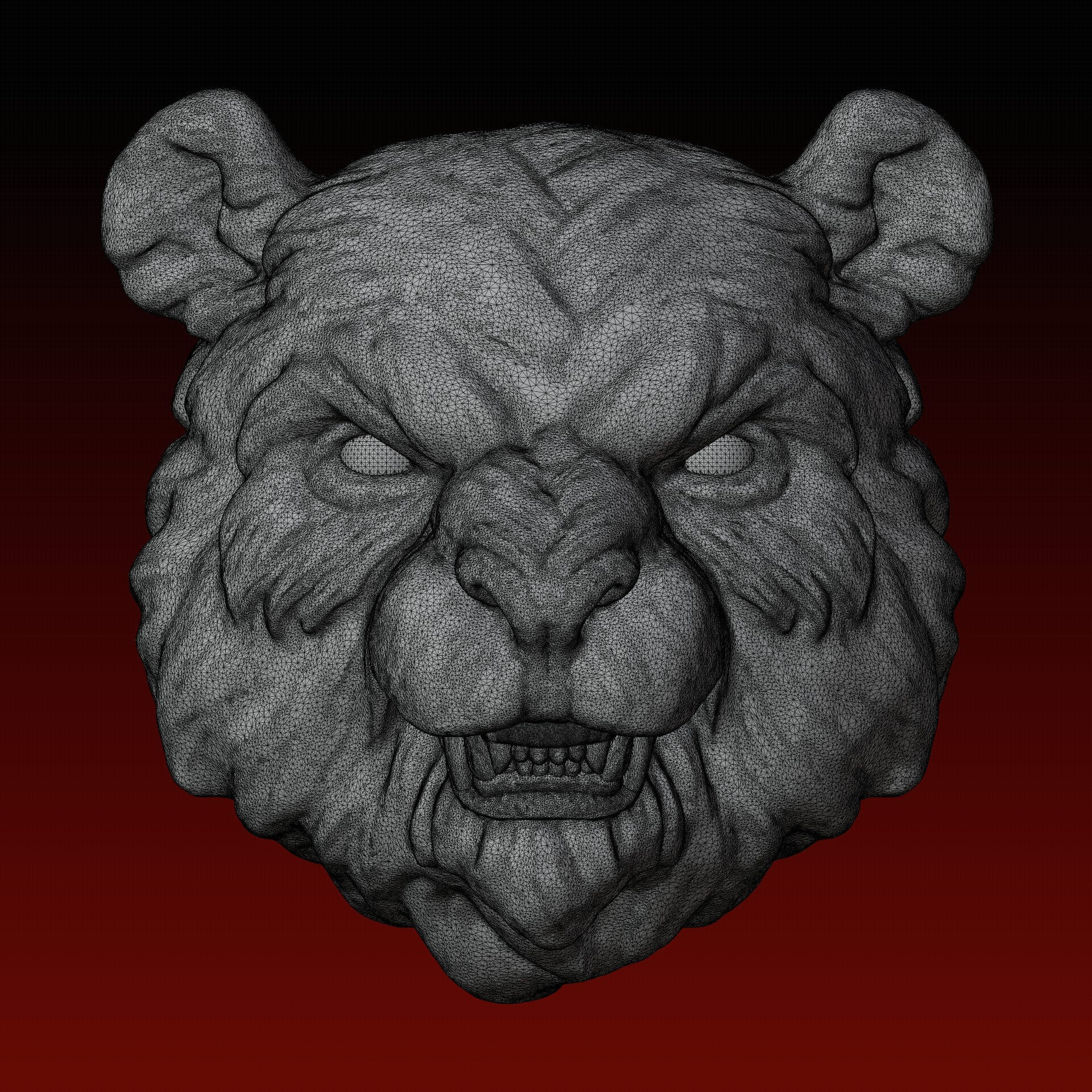 Panda Head - 3D Model by alexkovalev