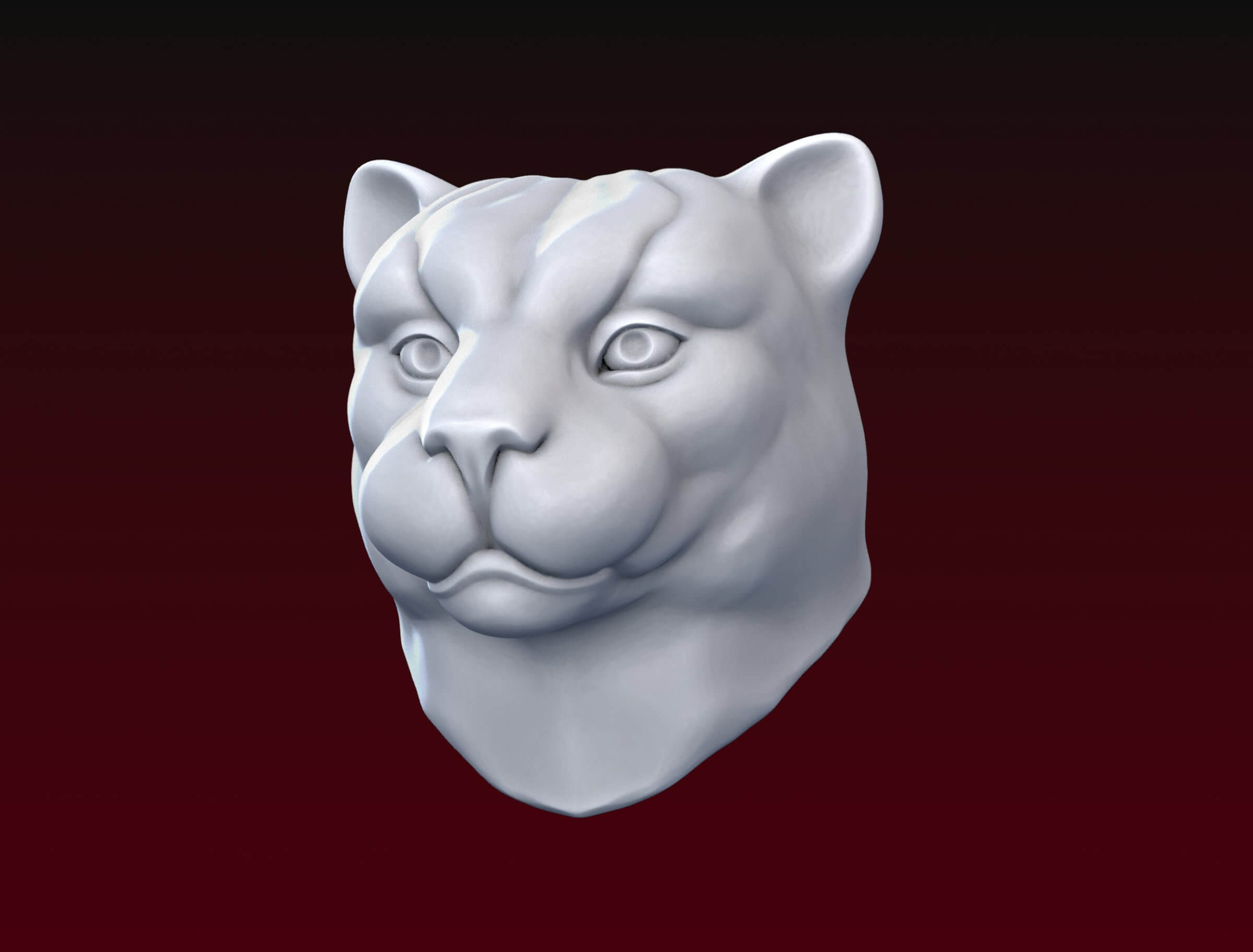 Snow Leopard Head - 3D Model by alexkovalev