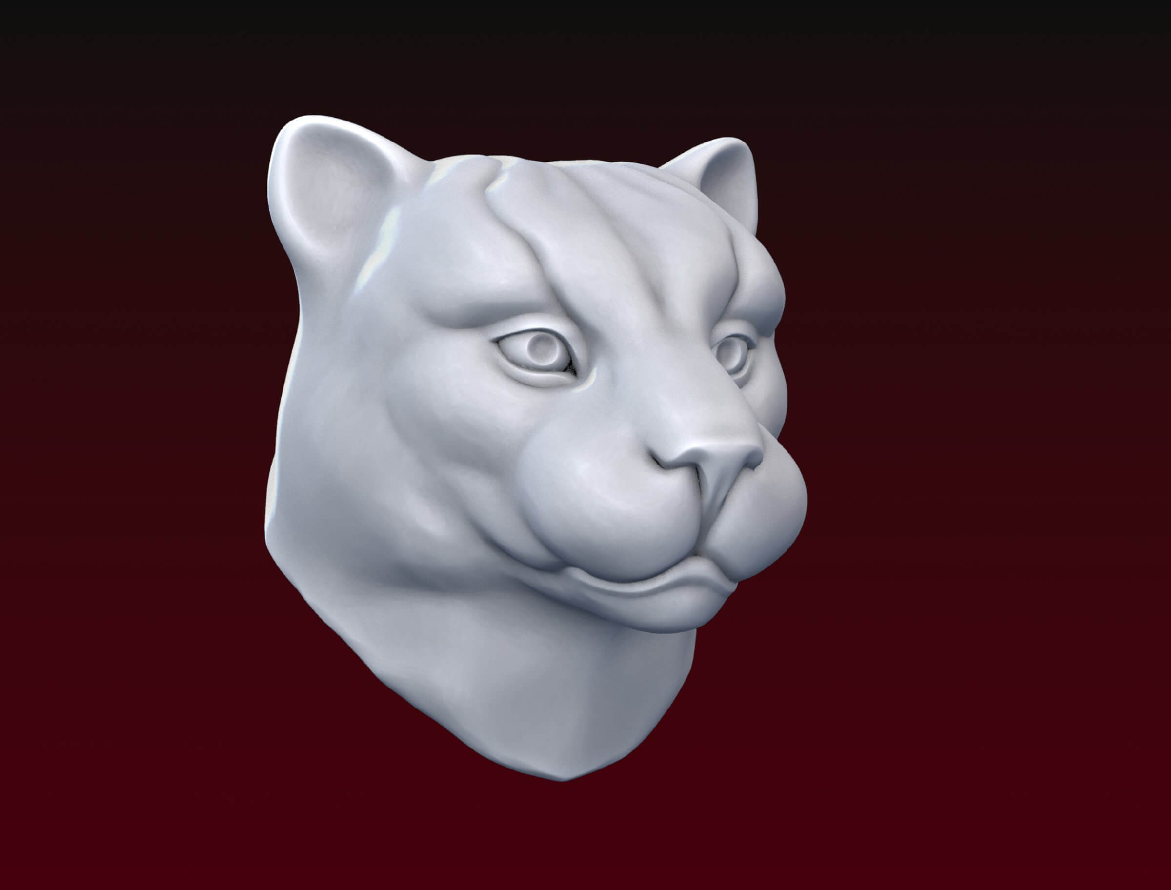 Snow Leopard Head - 3D Model by alexkovalev
