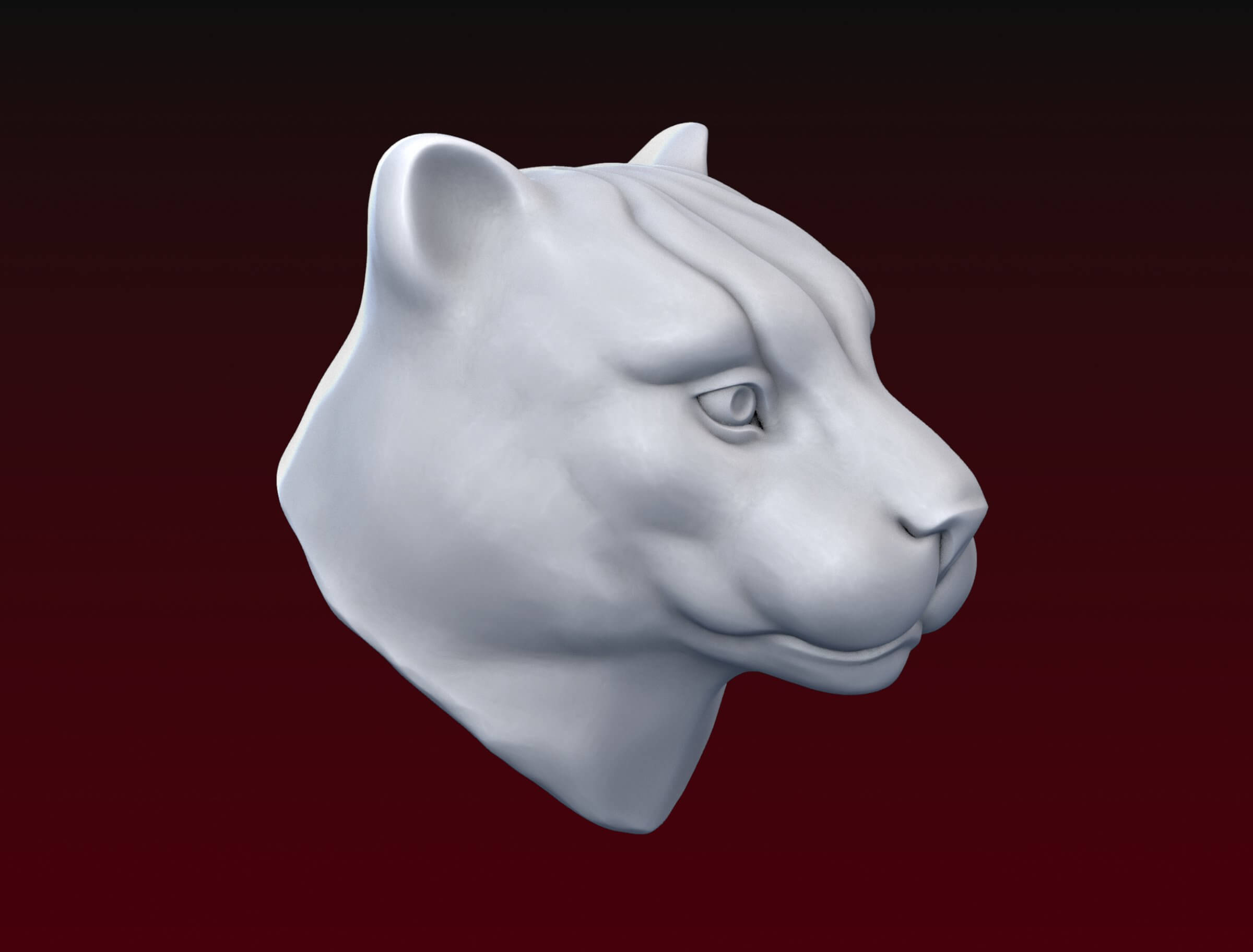 Snow Leopard Head - 3D Model by alexkovalev