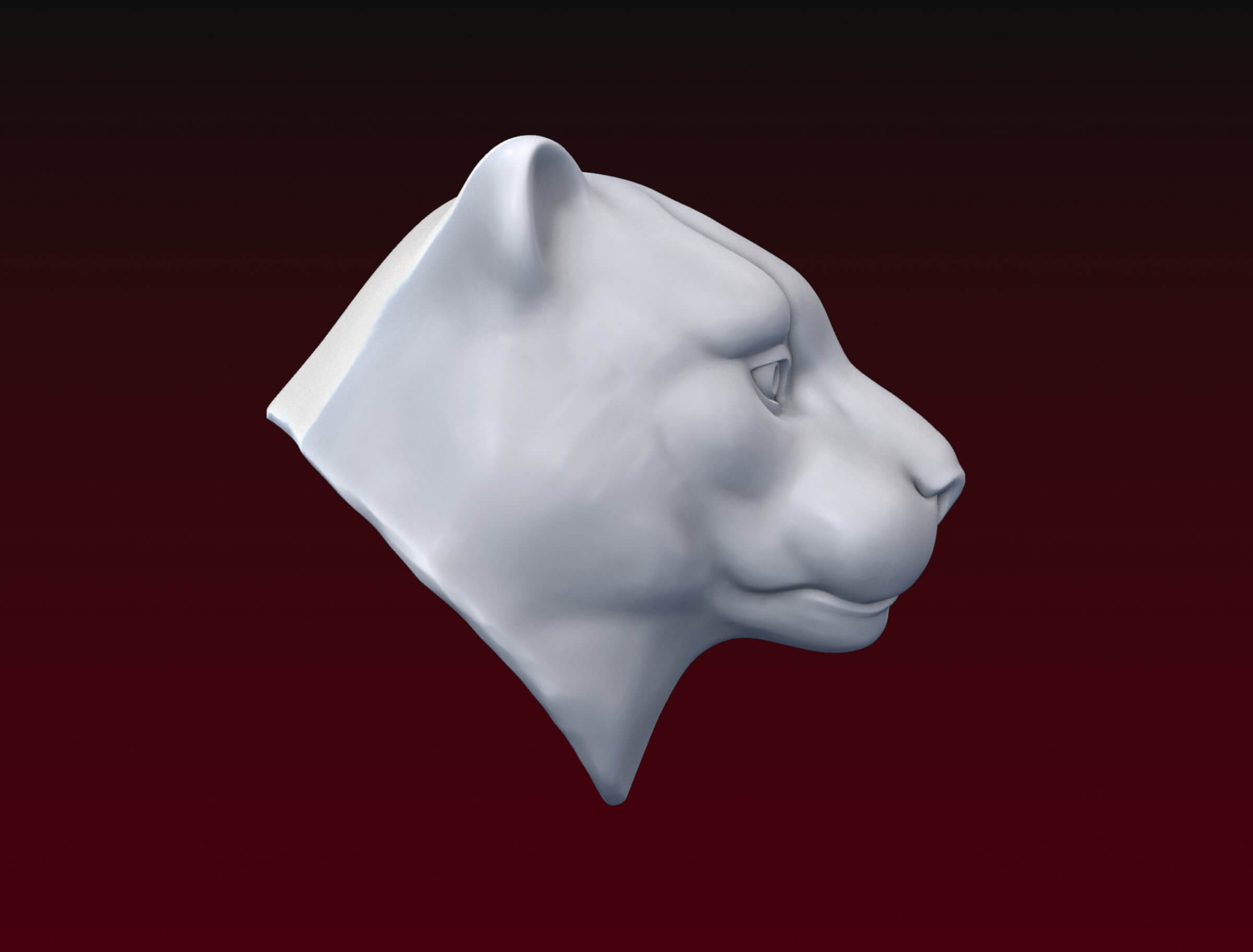 Snow Leopard Head - 3D Model by alexkovalev