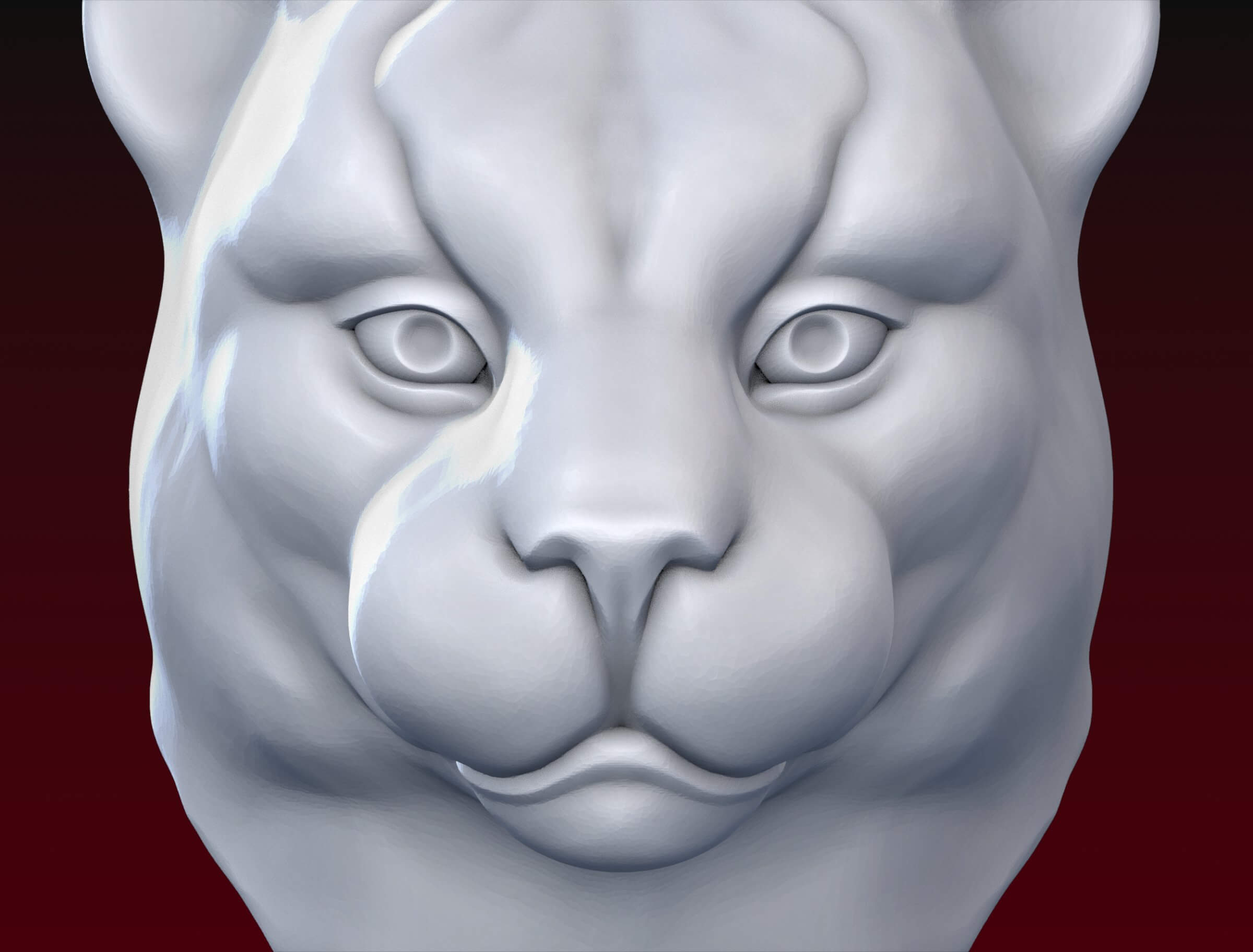 Snow Leopard Head - 3D Model by alexkovalev