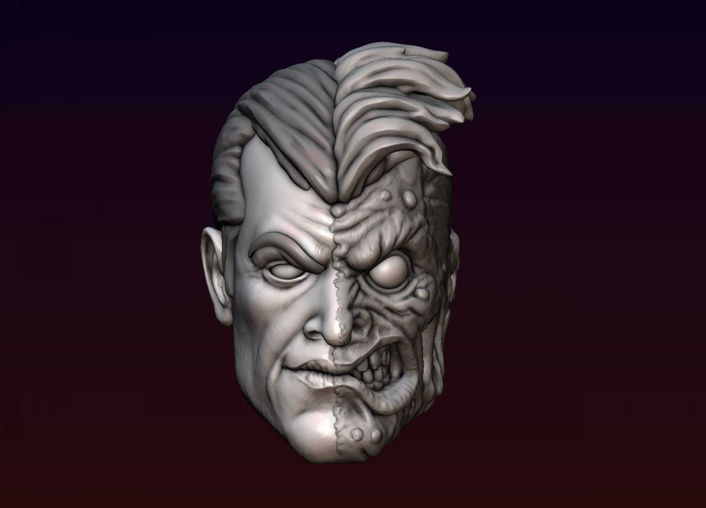 Two-Face 3D Model by alexkovalev