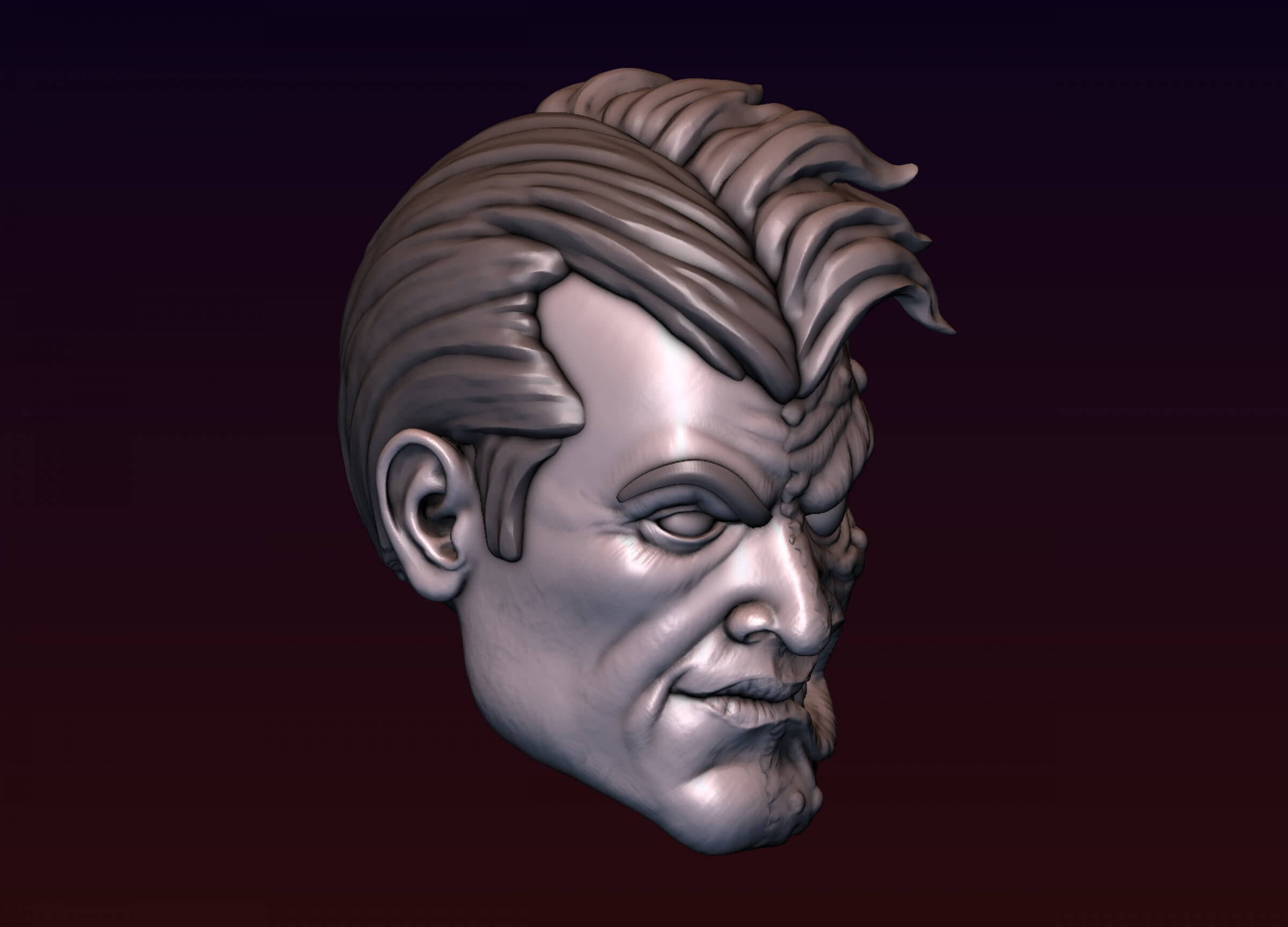 Two-Face 3D Model by alexkovalev