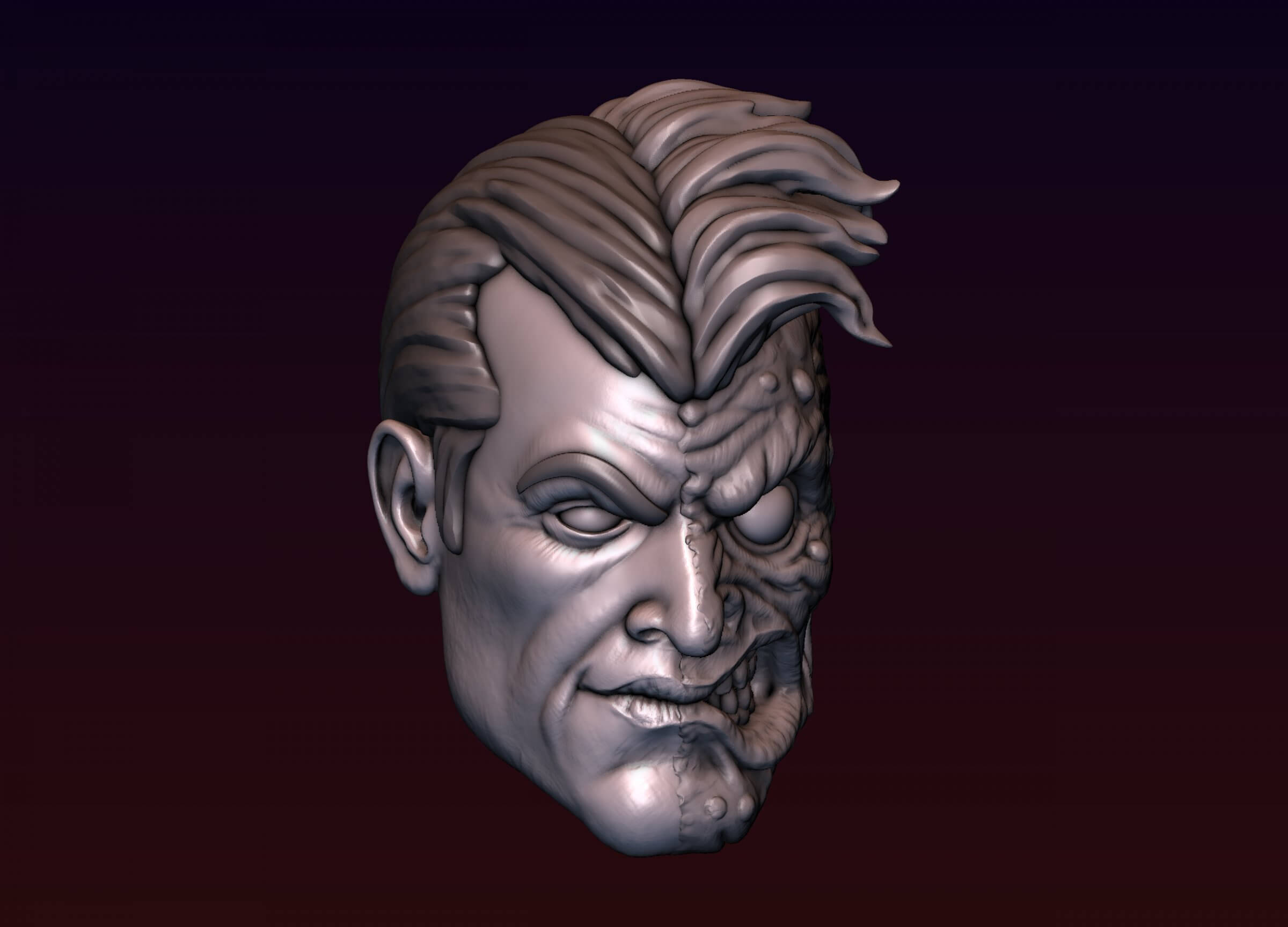 Two-Face 3D Model by alexkovalev