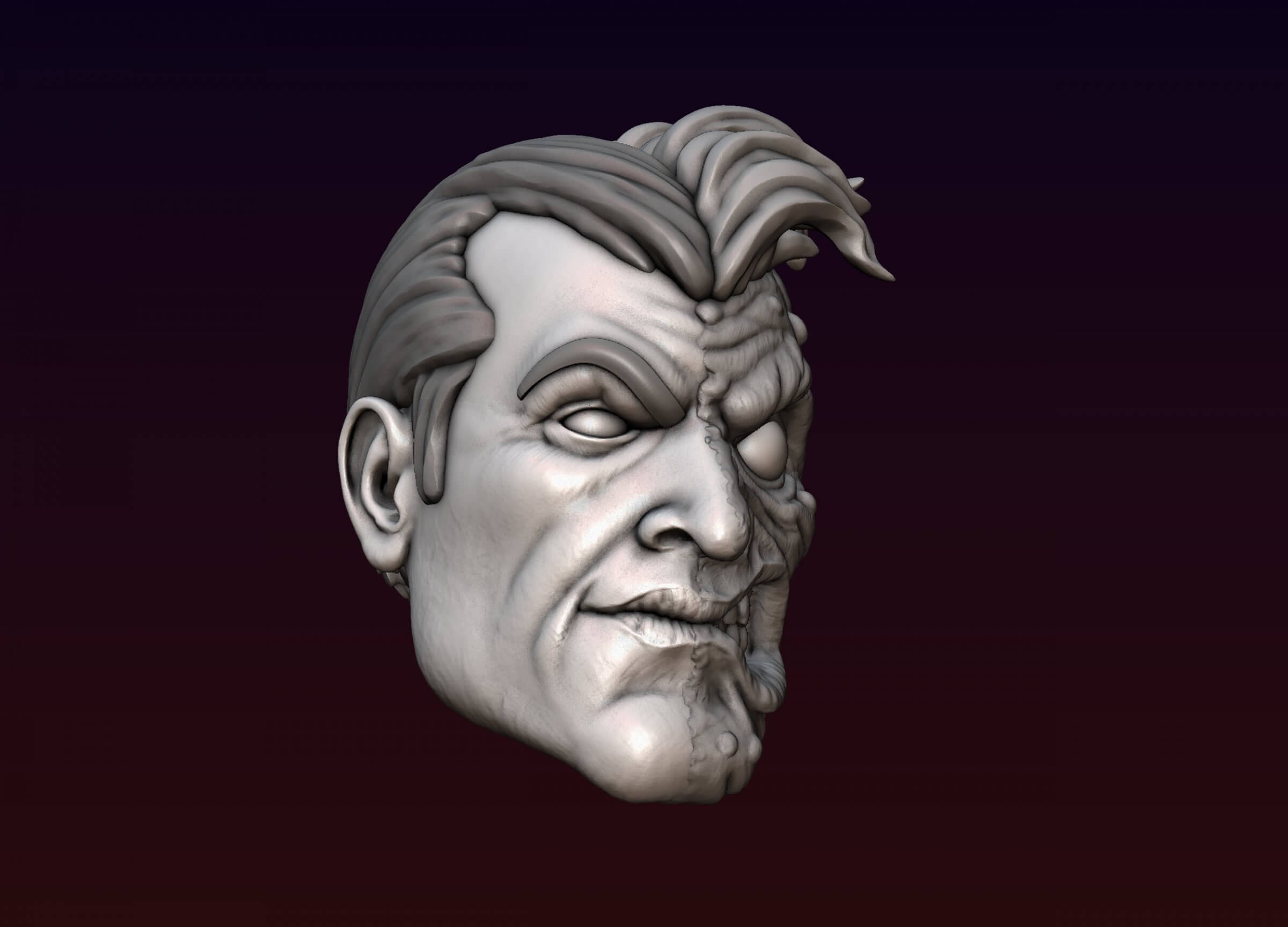Two-Face 3D Model by alexkovalev