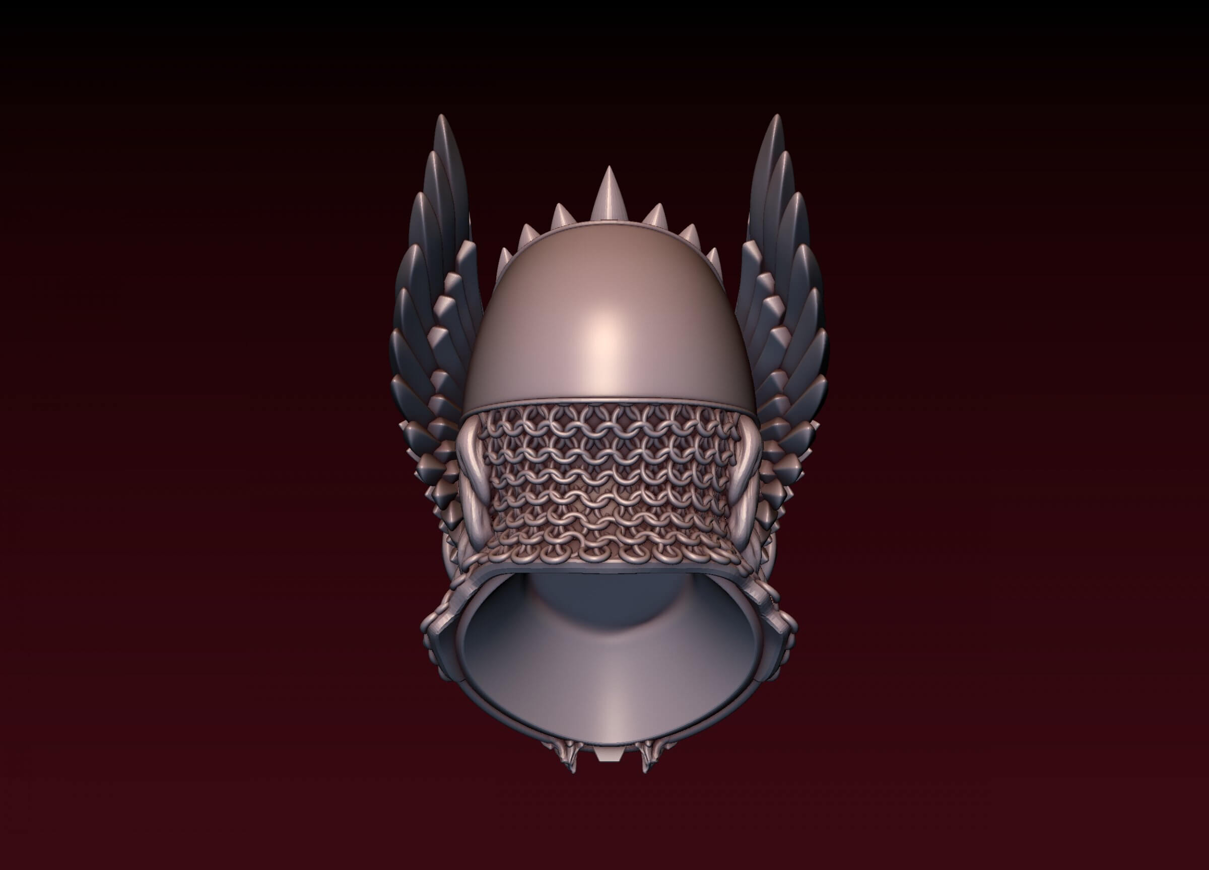 Viking Head with Winged Helmet - 3D Model by alexkovalev