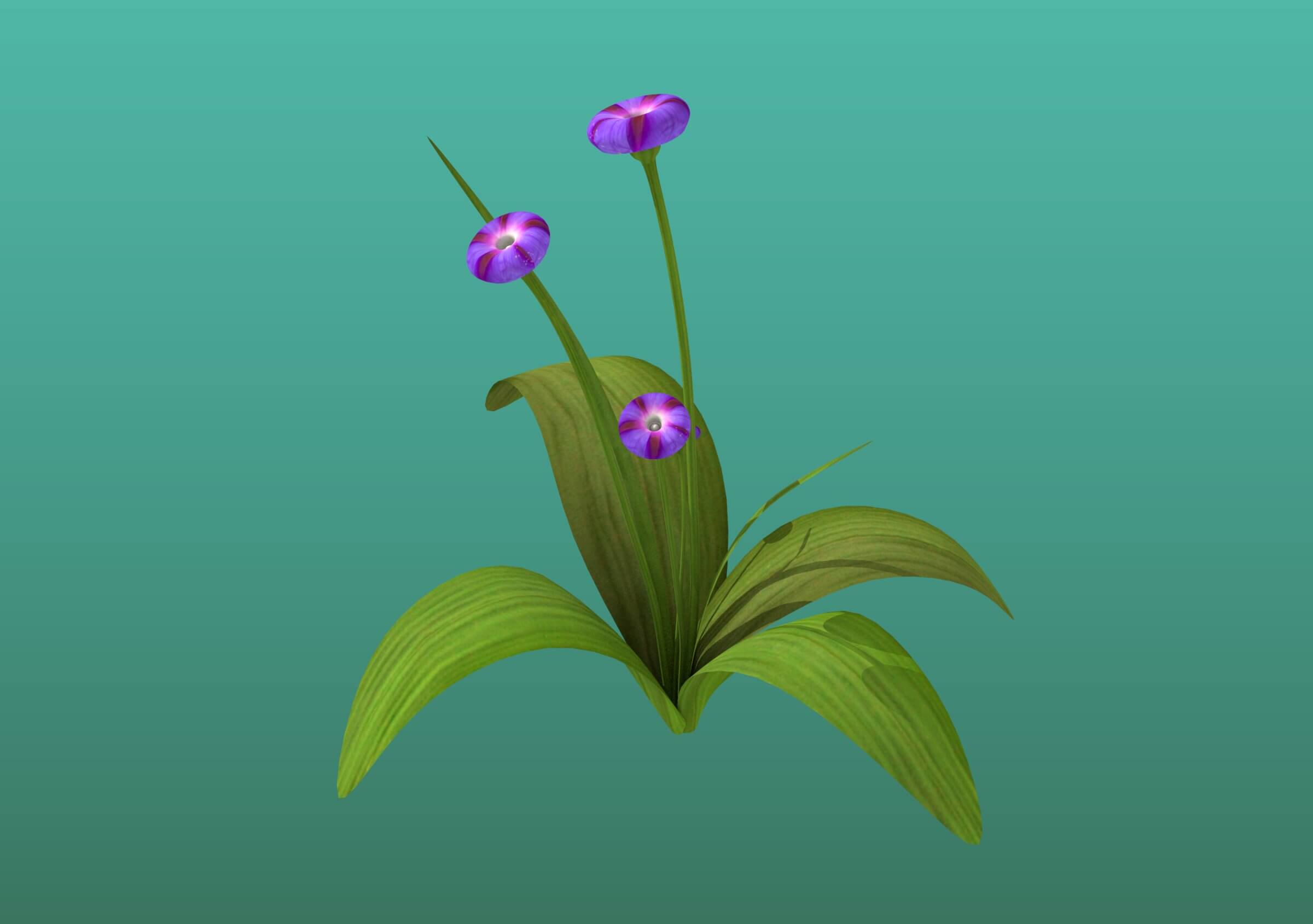 Violet Flowers - 3D Model by alexkovalev
