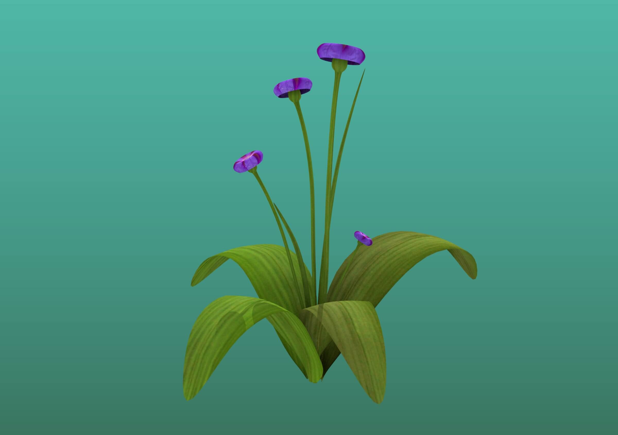 Violet Flowers - 3D Model by alexkovalev
