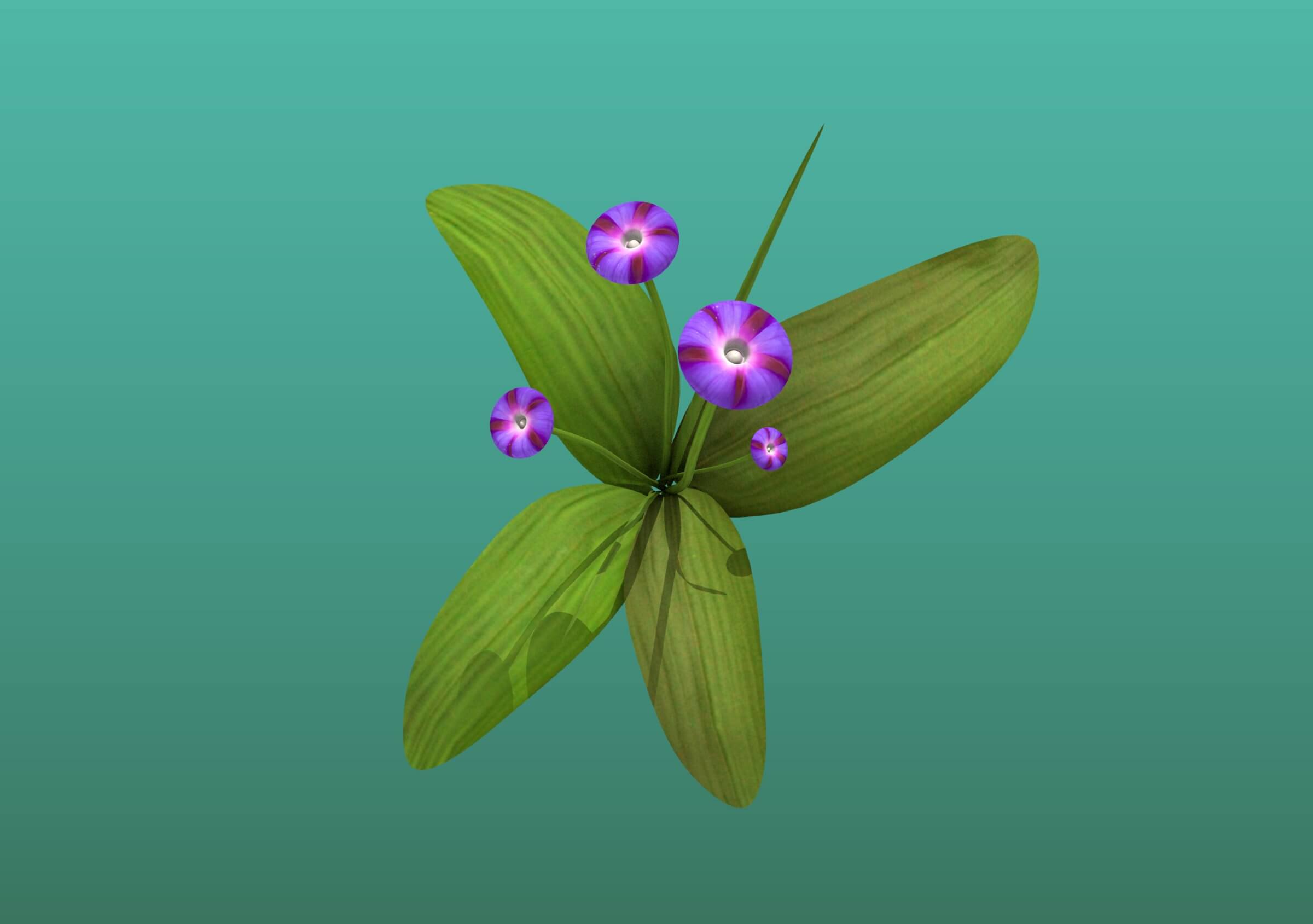 Violet Flowers - 3D Model by alexkovalev