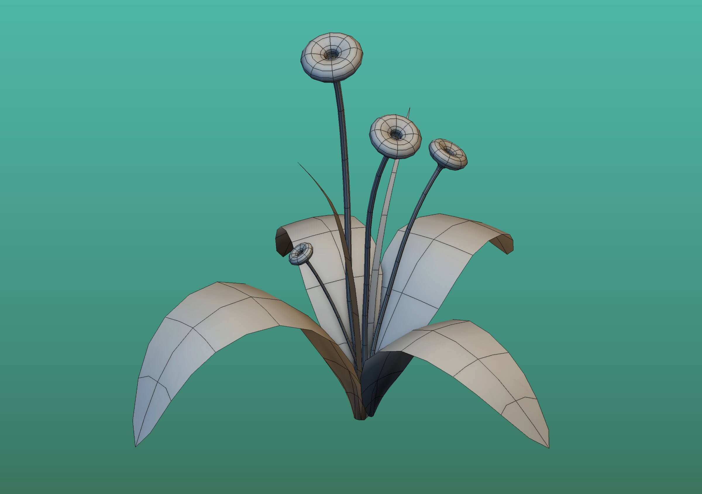 Violet Flowers - 3D Model by alexkovalev