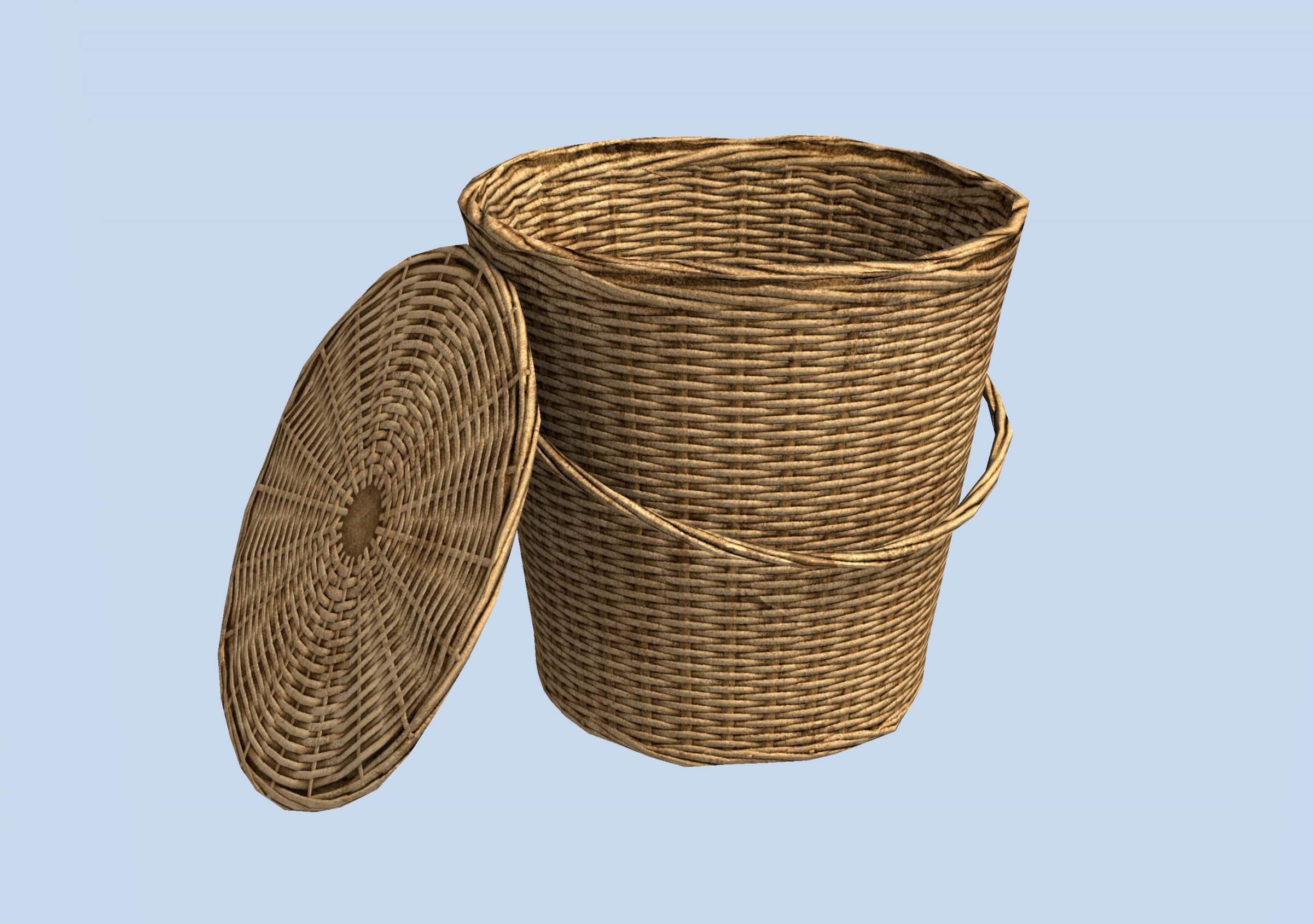 Wicker Basket - 3D Model by alexkovalev
