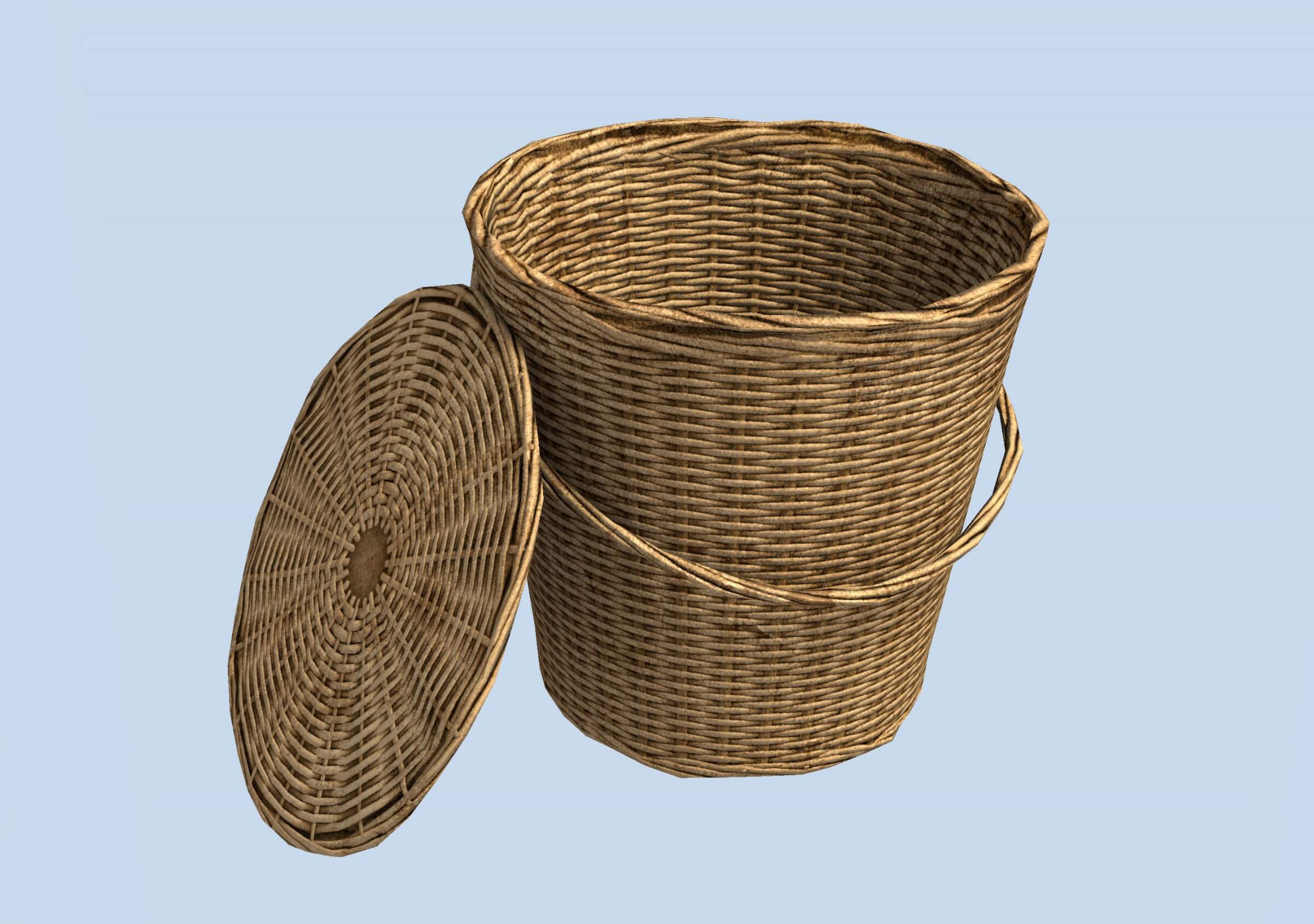 Wicker Basket - 3D Model by alexkovalev