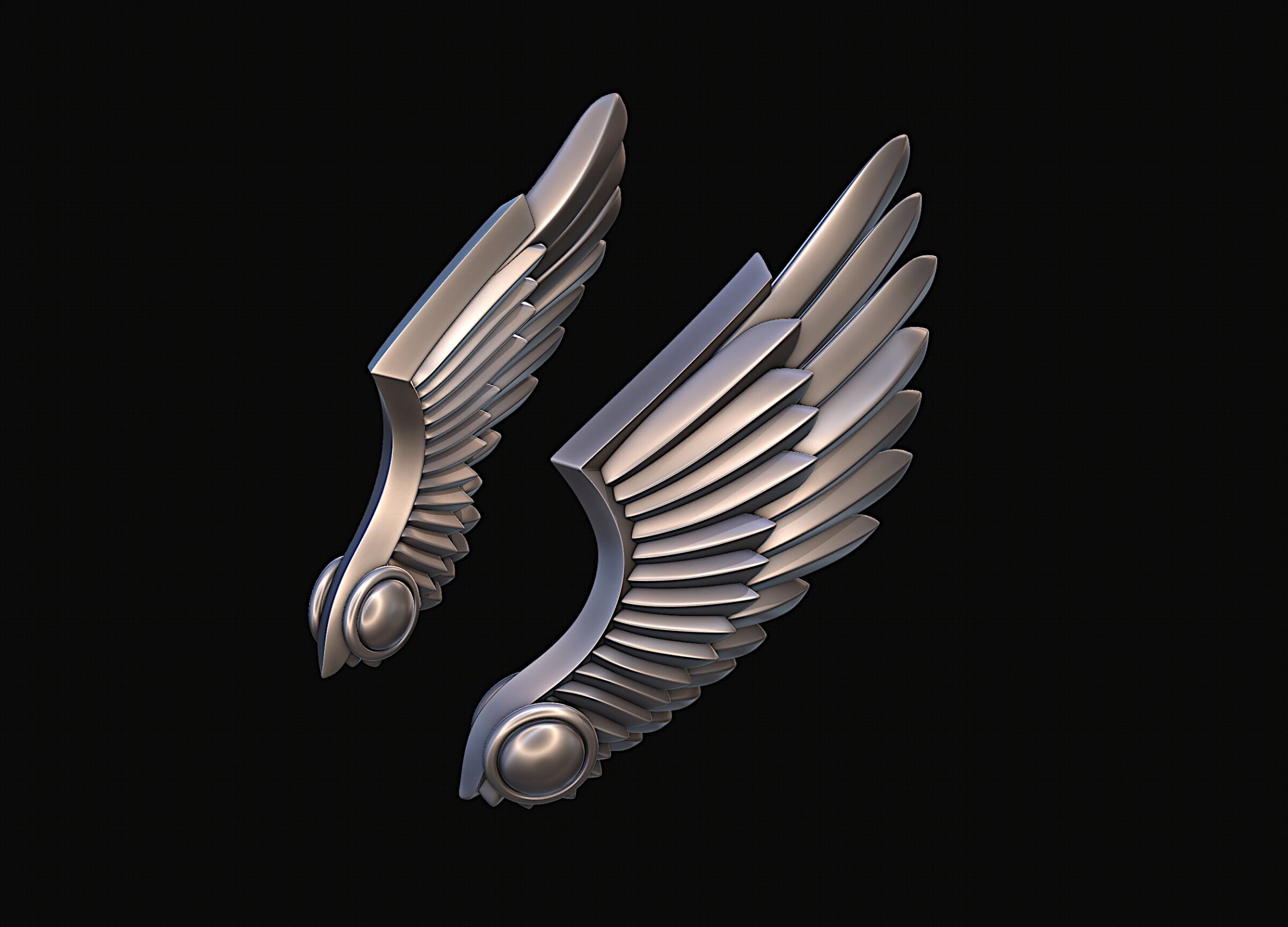 Wings Stylized - 3D Print Model by alexkovalev