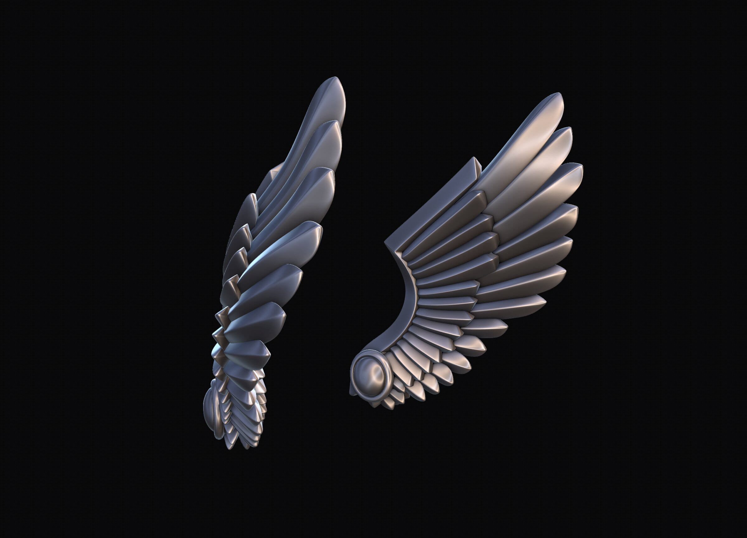 Wings Stylized - 3D Model by alexkovalev
