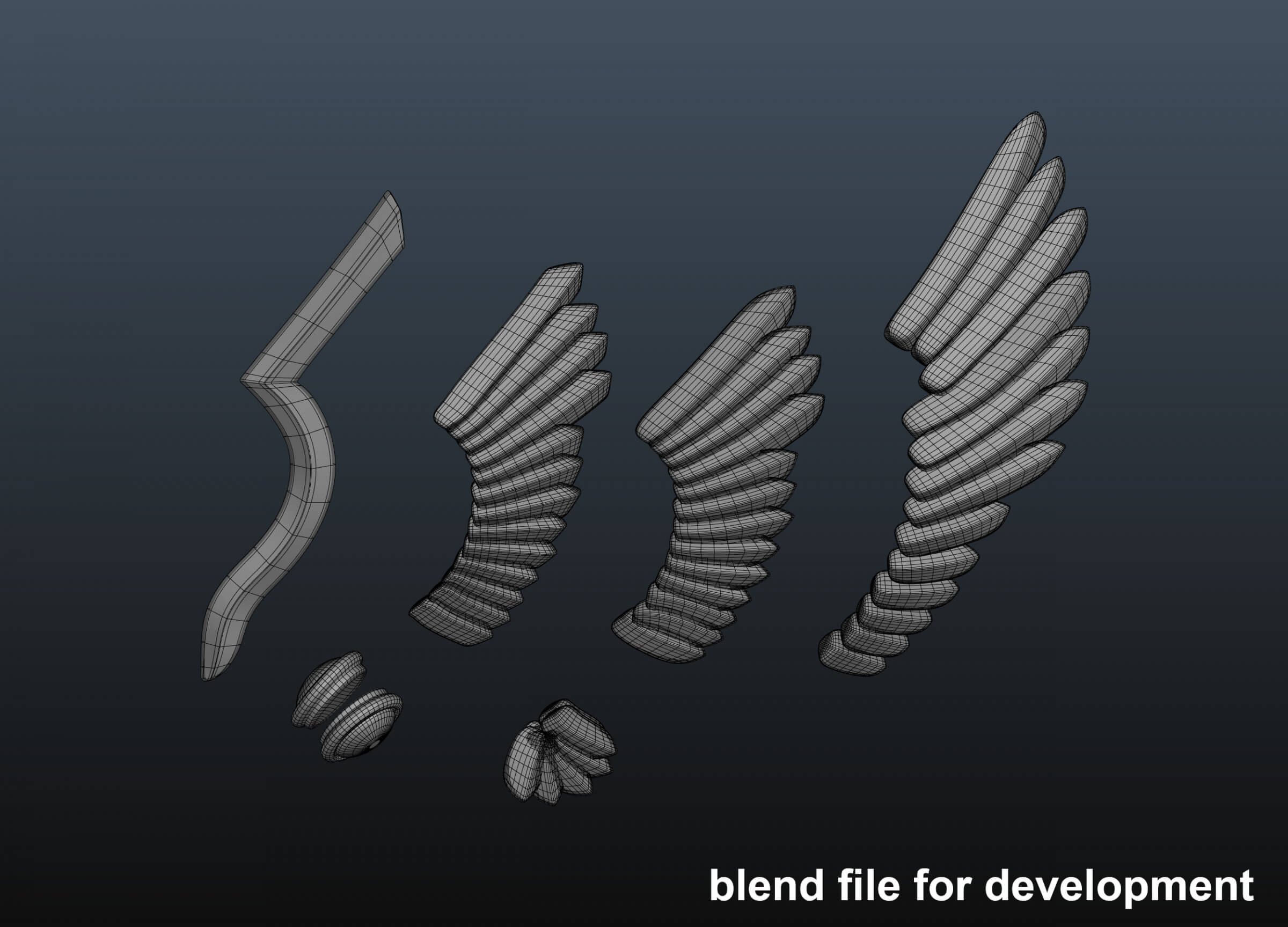 Wings Stylized - 3D Model by alexkovalev